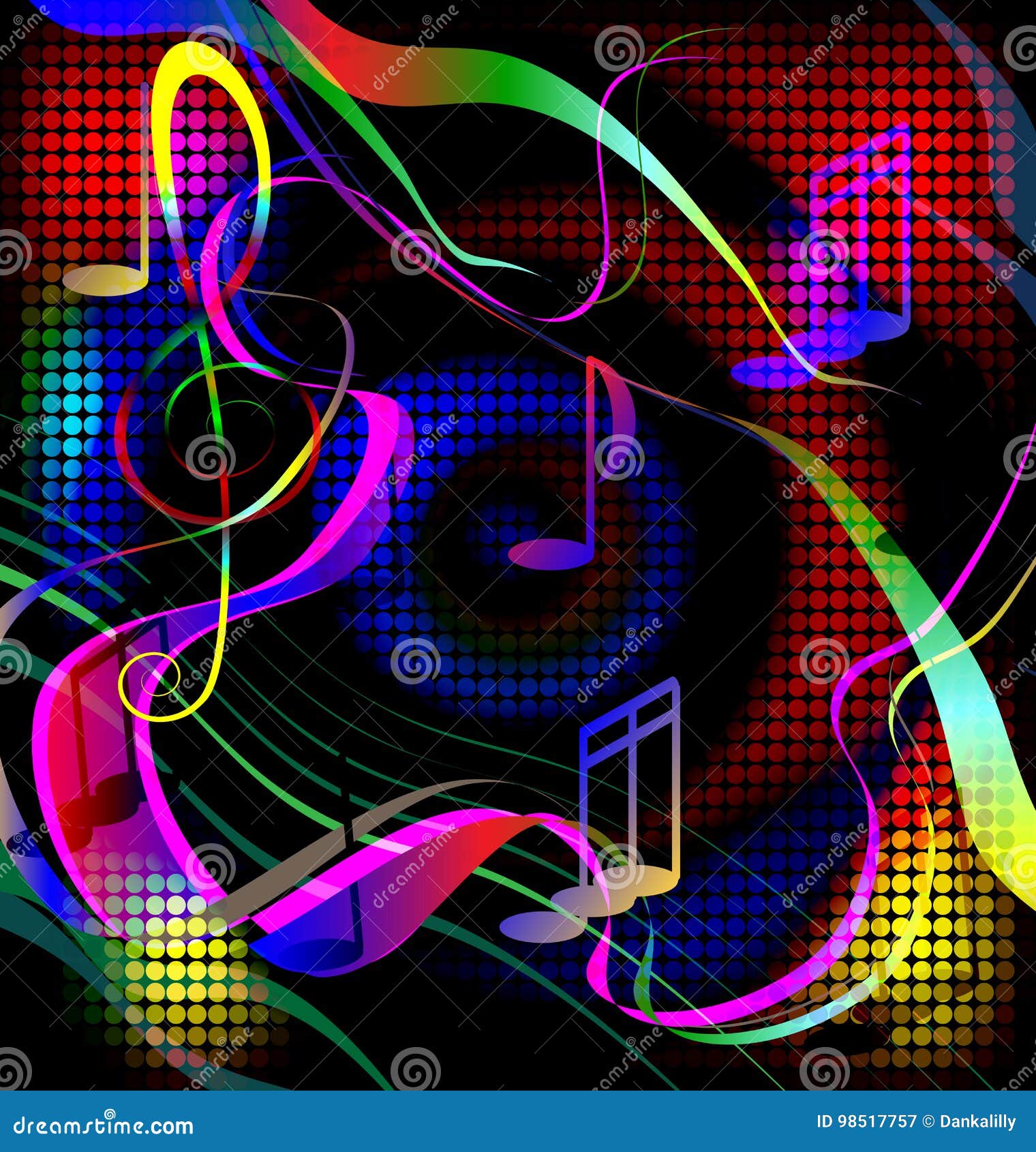 Colored image crazy music stock vector. Illustration of create - 98517757