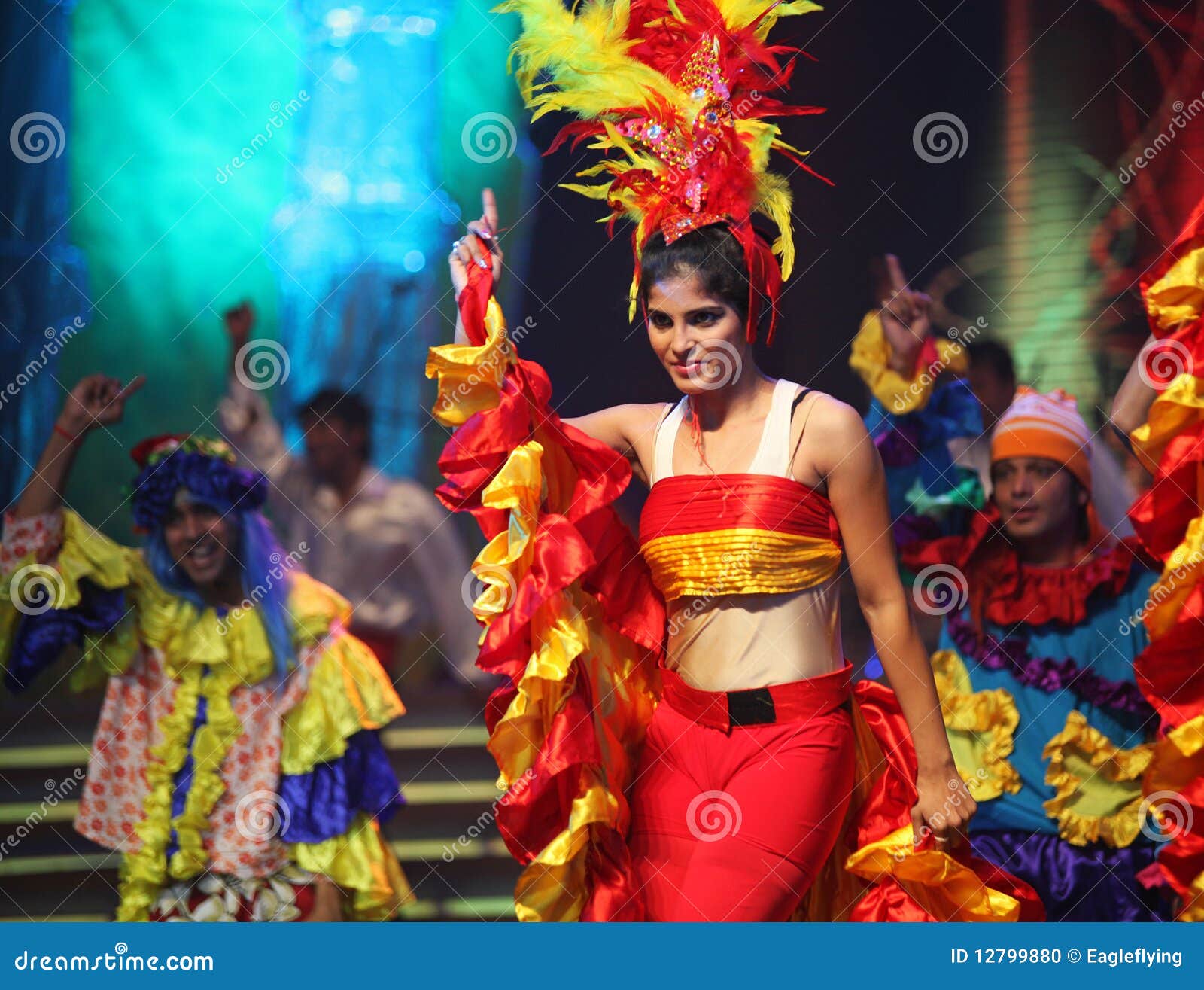 Colored Indian dancers editorial image. Image of beautiful - 12799880