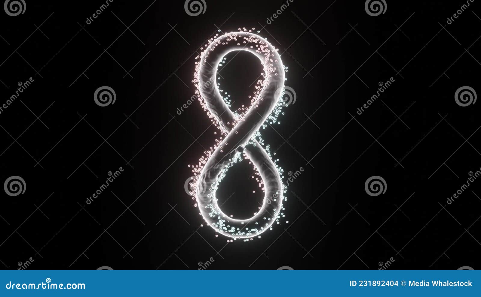 Colored Infinity Sign Spinning Isolated on Black Background, Seamless ...