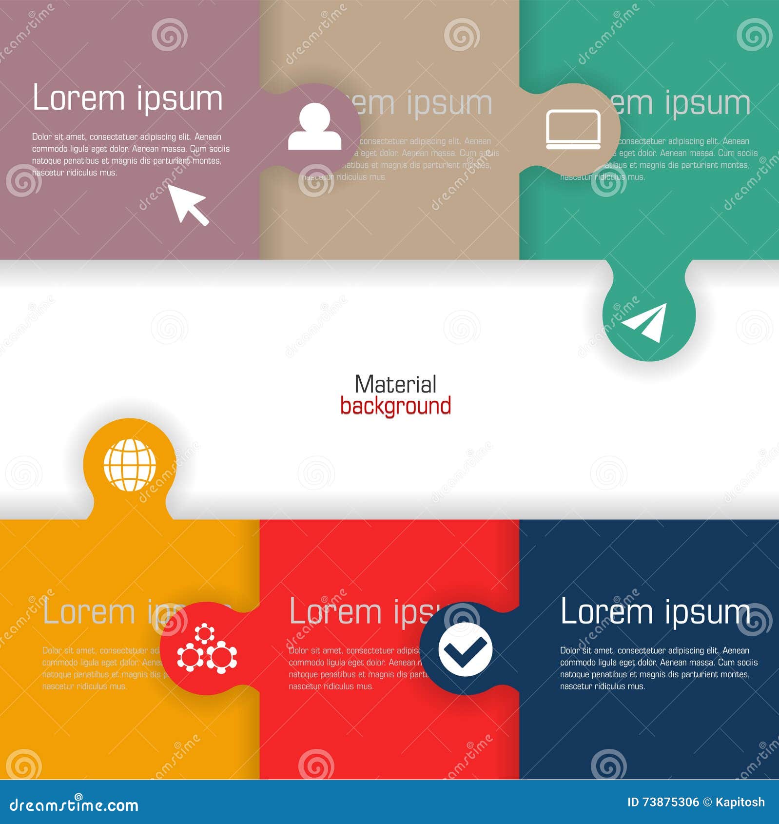 Colored Info Graphic Material Design Vector Illustration ...