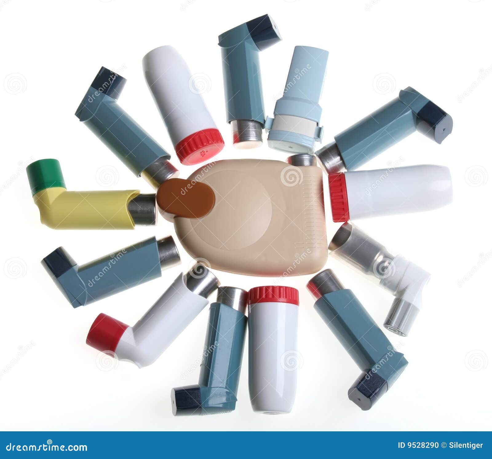 Colored Inhalers stock photo. Image of respiratory, breath - 9528290