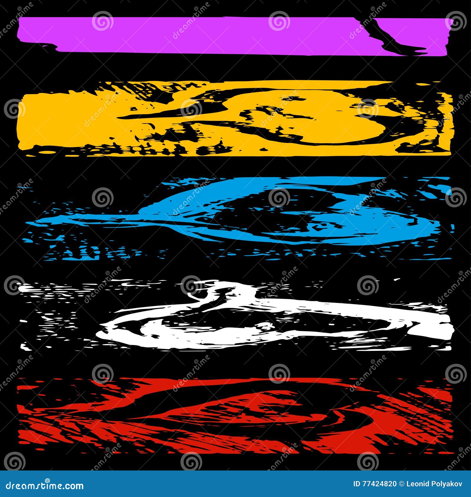 Colored Ink Spots Graffiti Collection Stock Vector - Illustration of ...