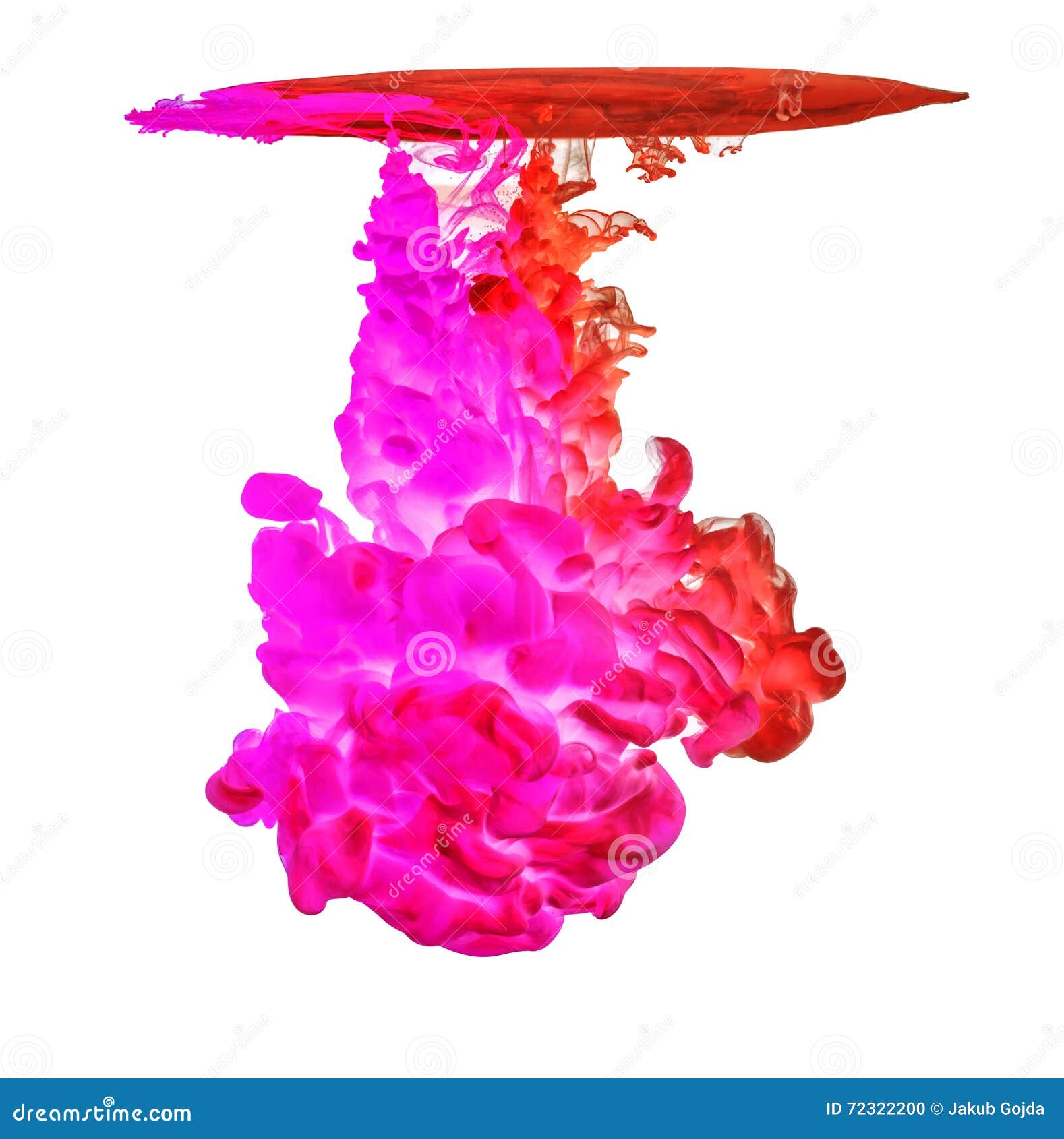 Colored Ink in Water Creating Abstract Shape Stock Photo - Image of ...