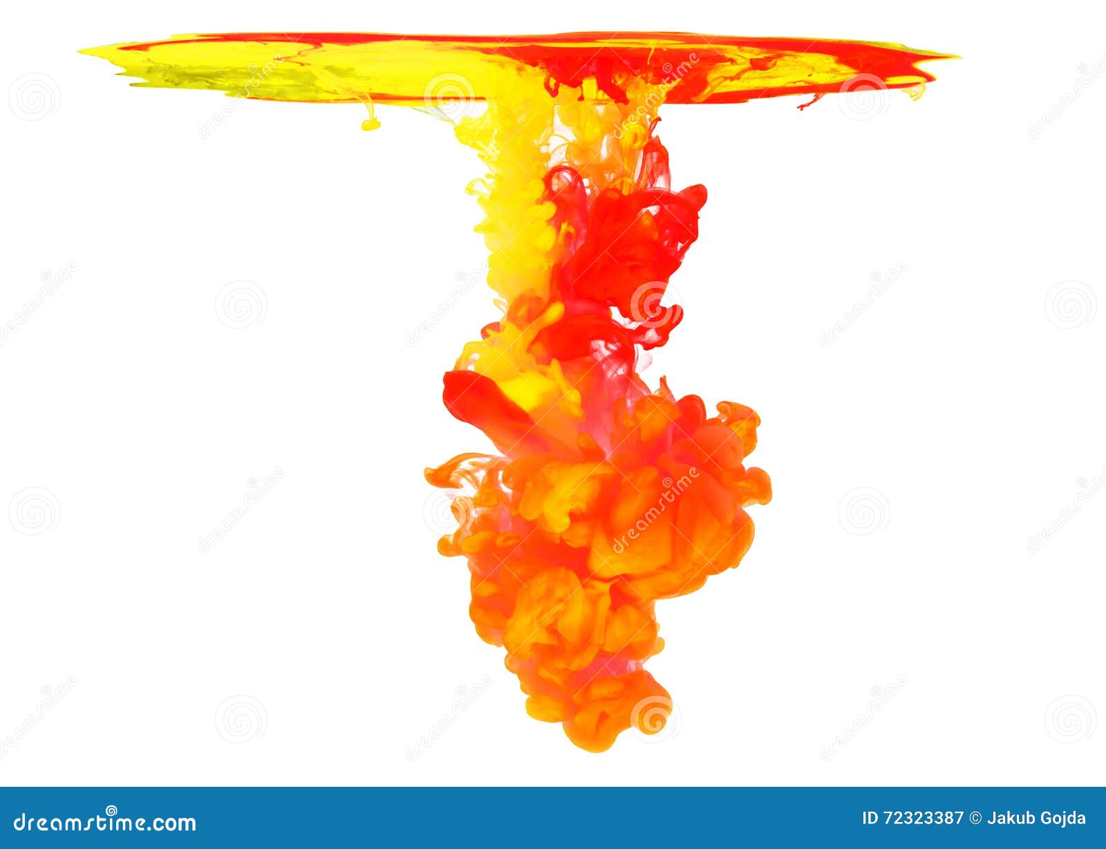 Colored Ink in Water Creating Abstract Shape Stock Image - Image of ...