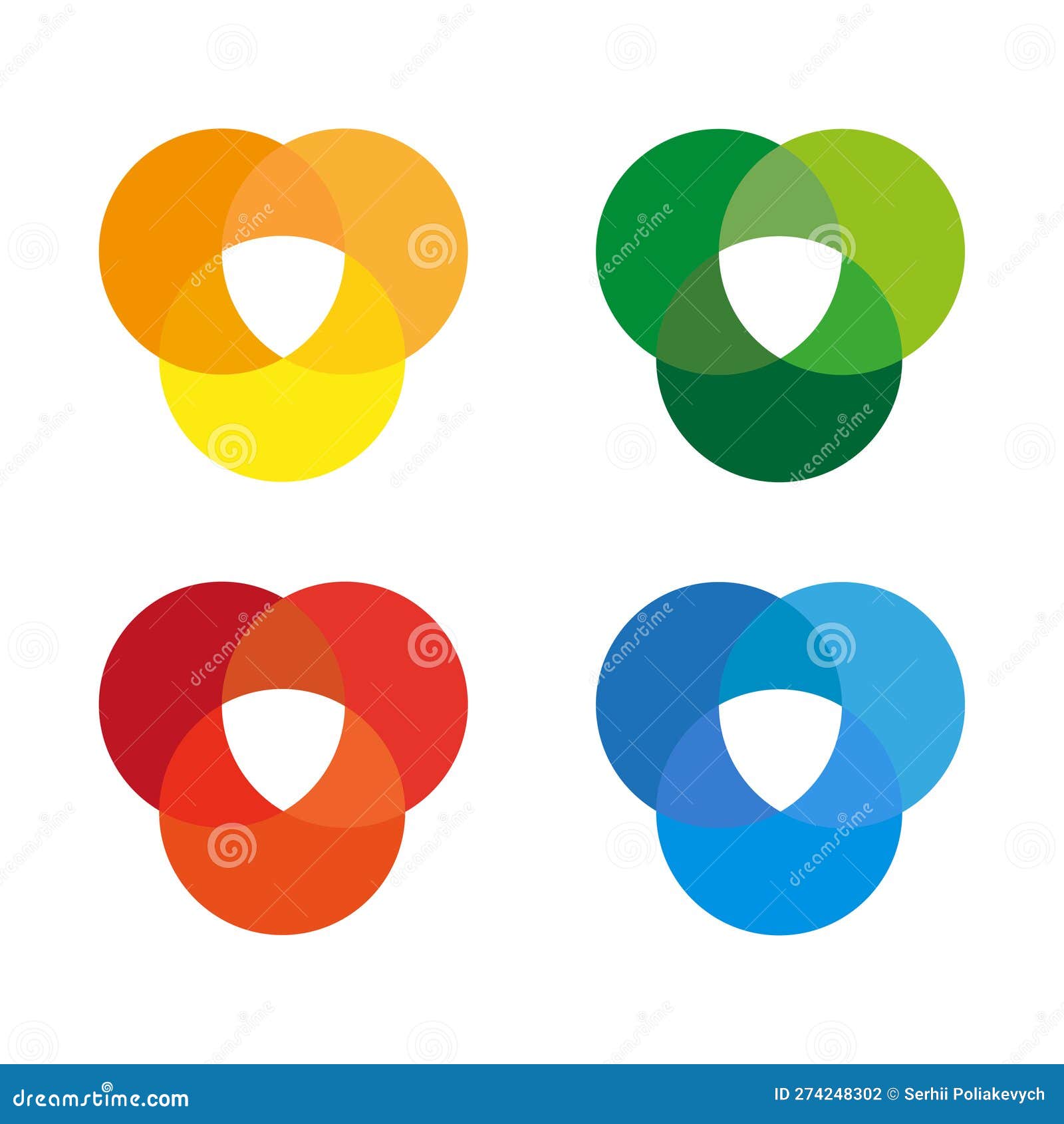 Colored Intersecting Circles. Color Background. Design Element. Vector ...