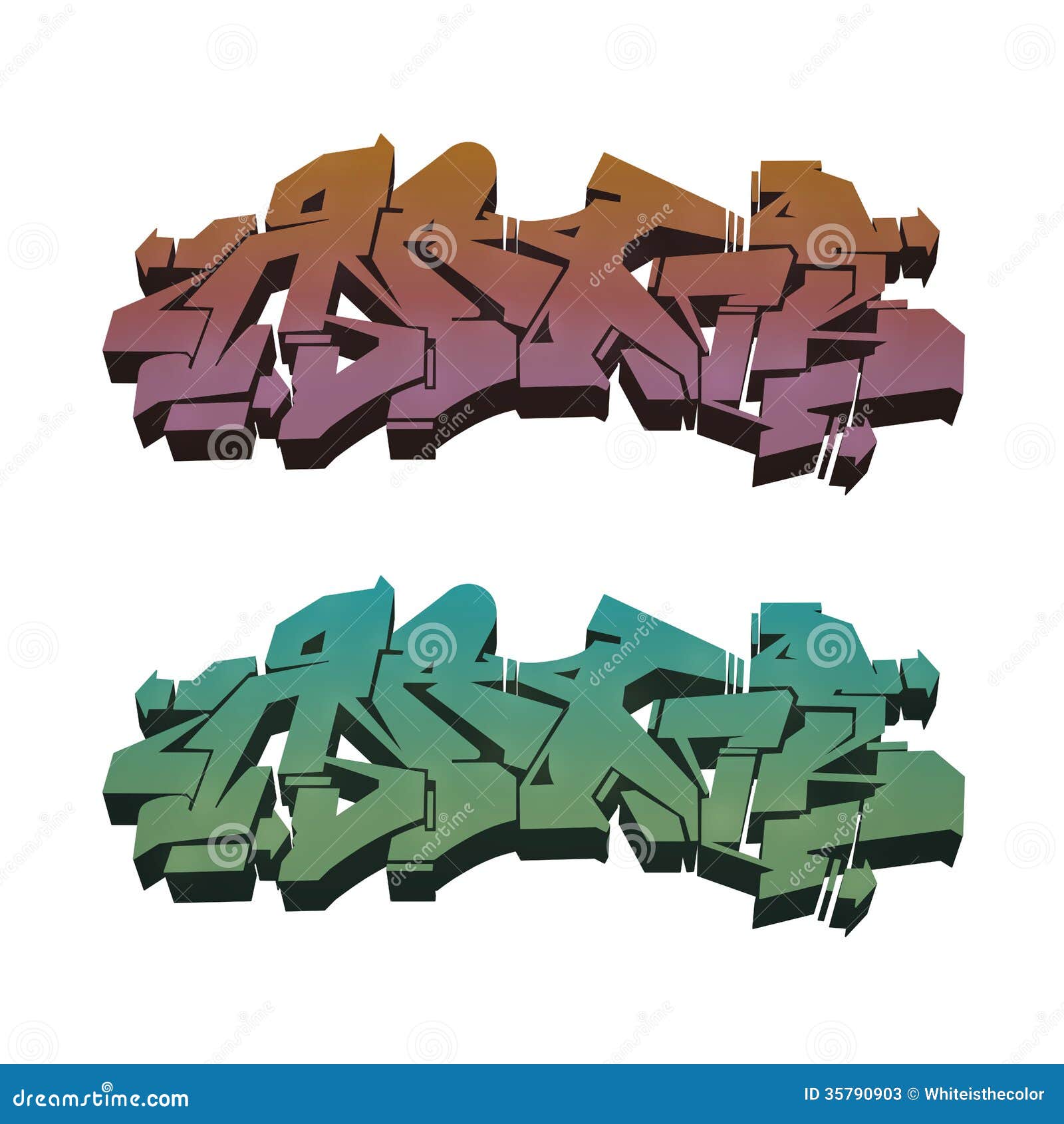 Colored Isolated Abstract Graffiti Set 1 Stock Illustration ...