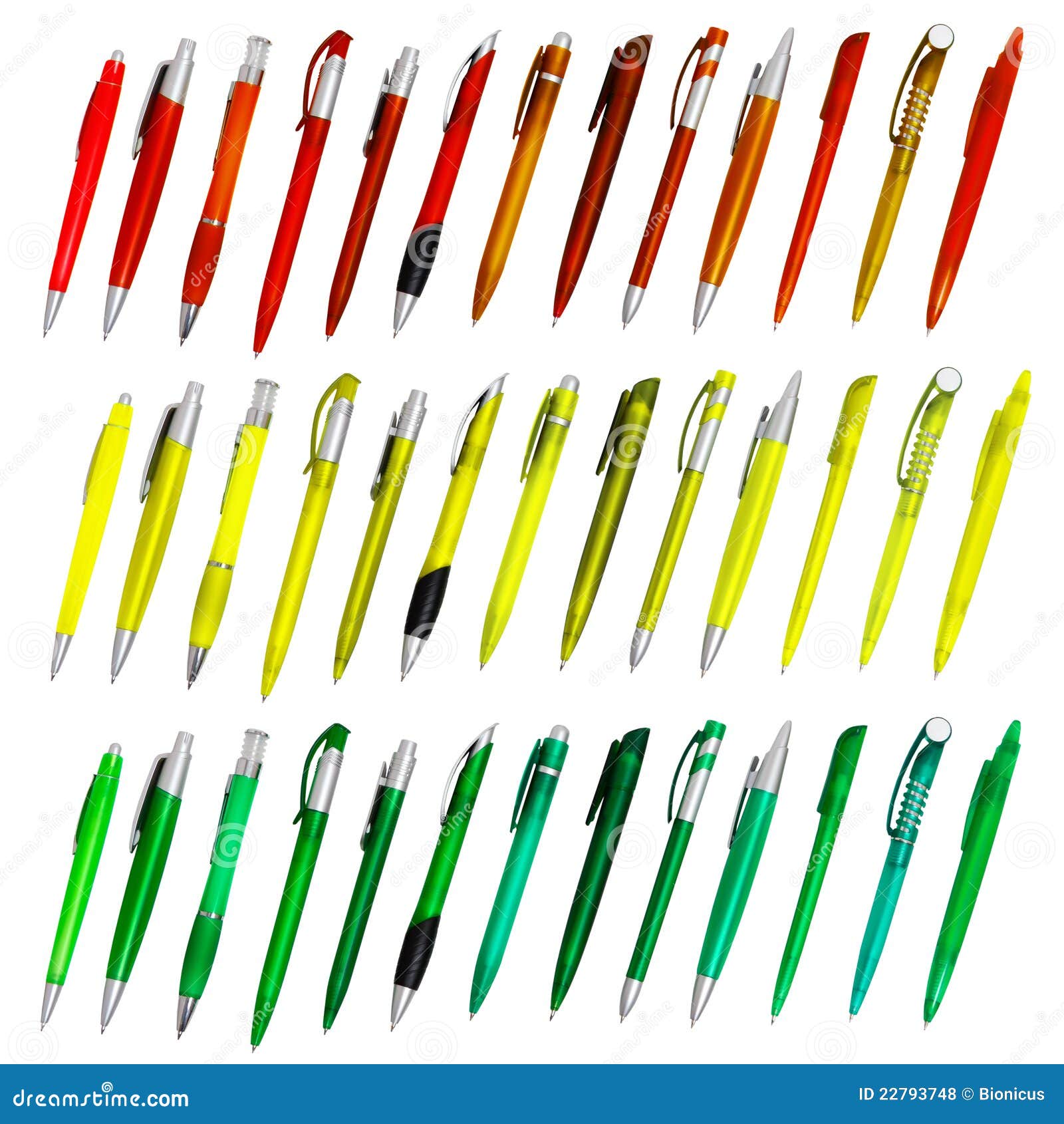 Colored Isolated Ballpoint Pens Stock Illustration - Illustration of ...