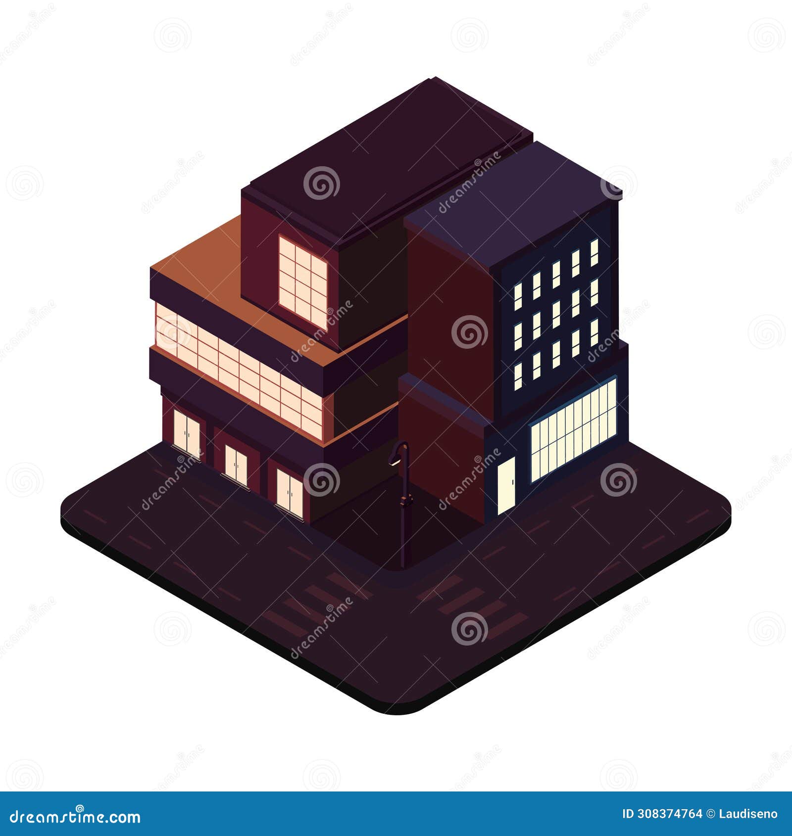 Colored Isometric Building Icon Vector Stock Vector - Illustration of ...