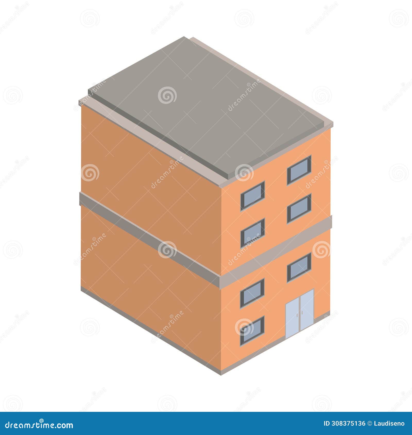 Colored Isometric Building Icon Vector Stock Vector - Illustration of ...