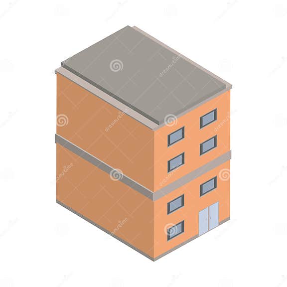 Colored Isometric Building Icon Vector Stock Vector - Illustration of ...