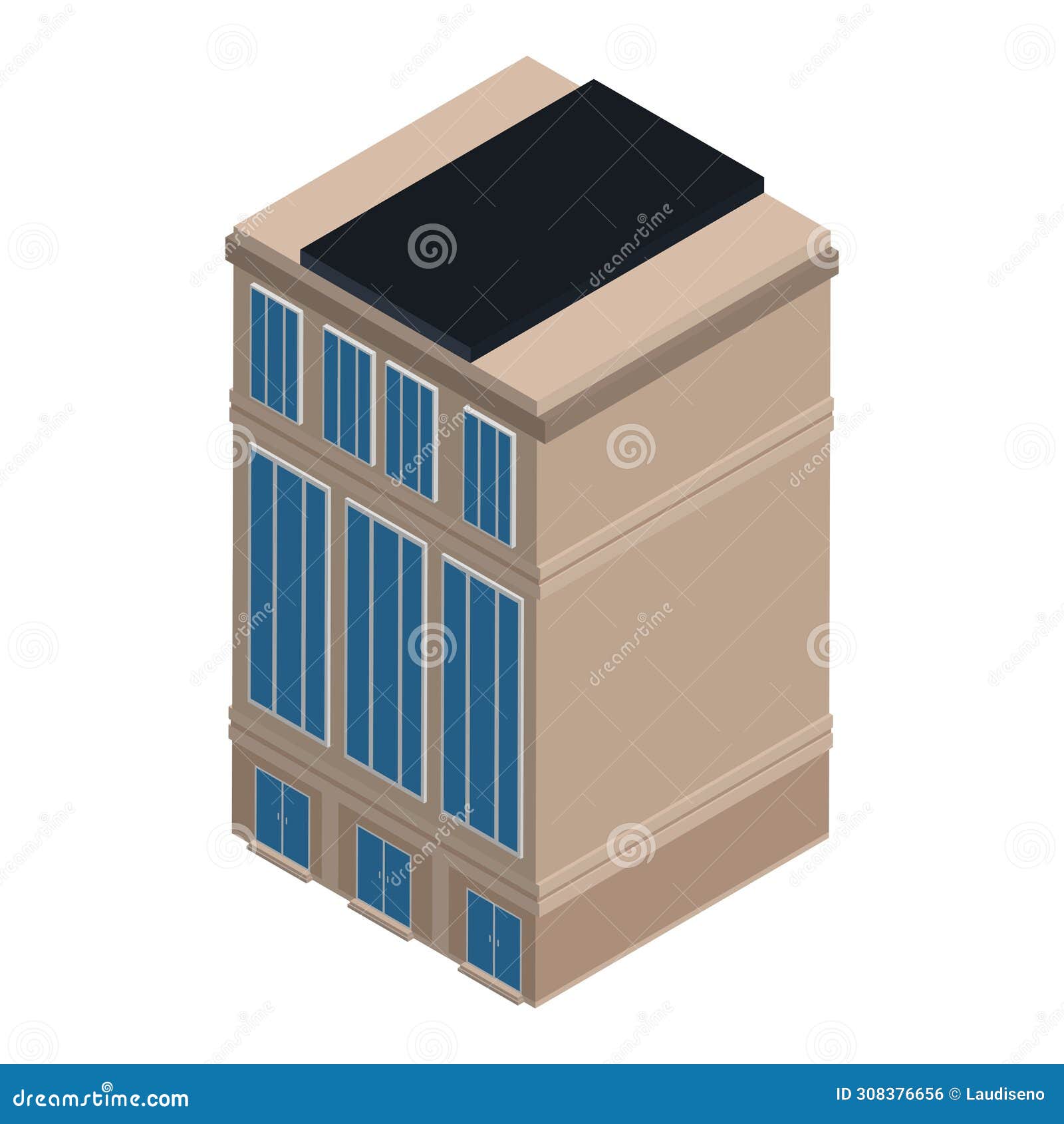 Colored Isometric Building Icon Vector Stock Illustration ...