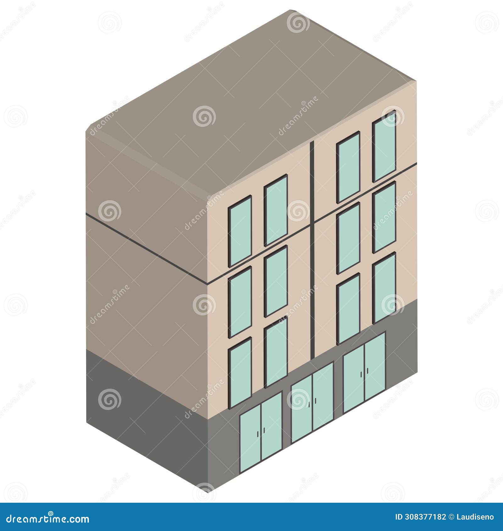 Colored Isometric Building Icon Vector Stock Vector - Illustration of ...