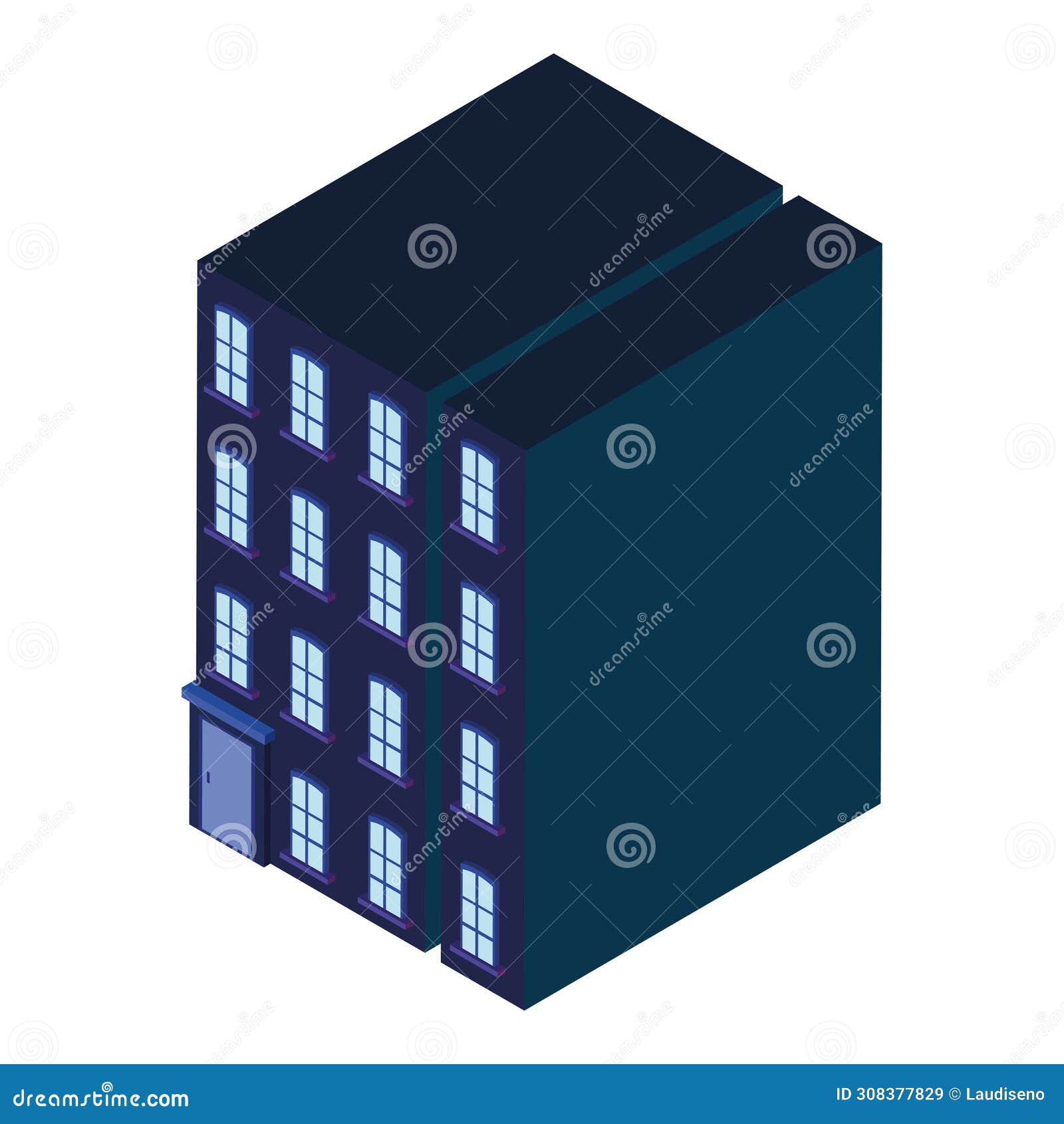 Colored Isometric Building Icon Vector Stock Vector - Illustration of ...