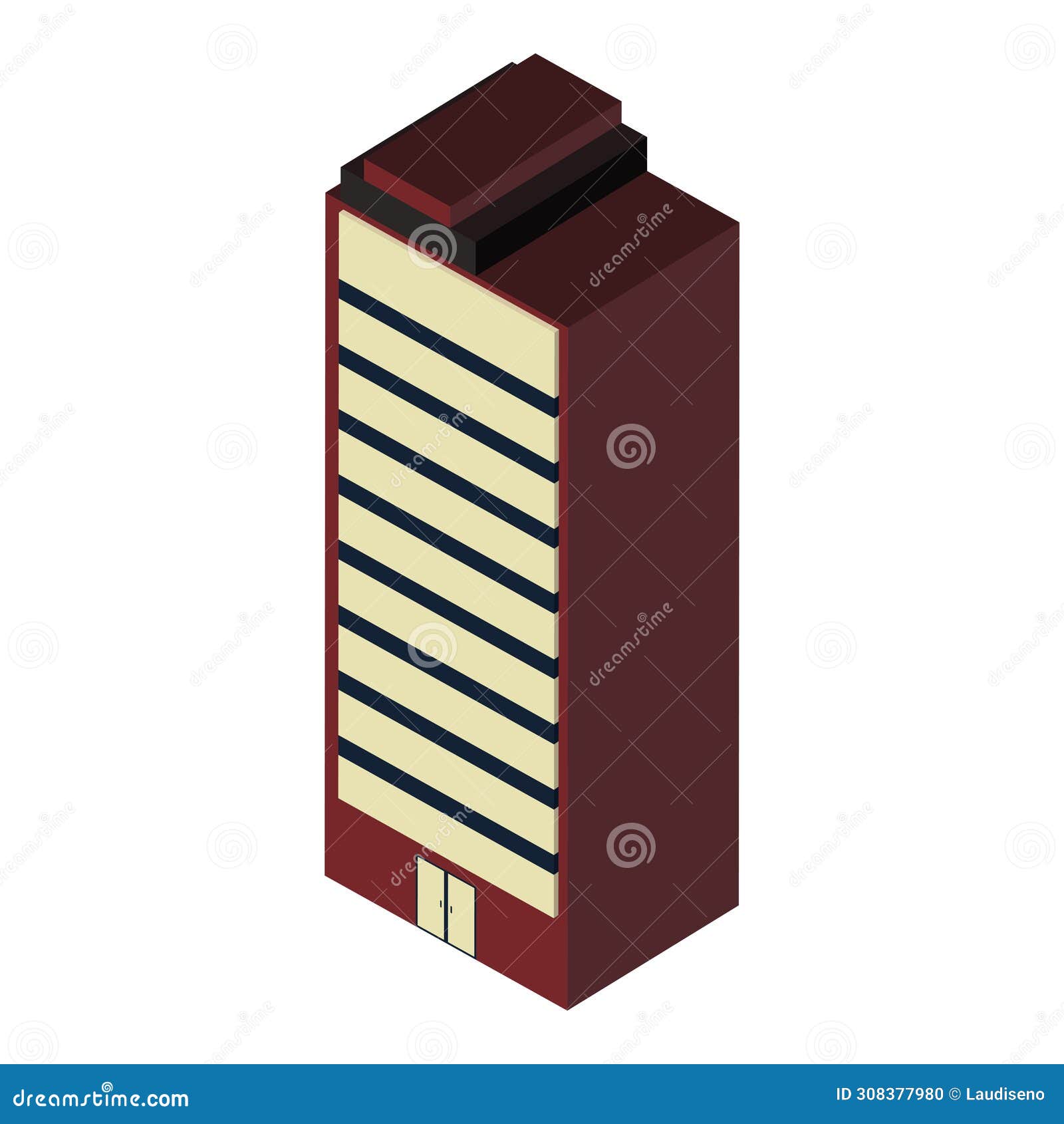 Colored Isometric Building Icon Vector Stock Vector - Illustration of ...