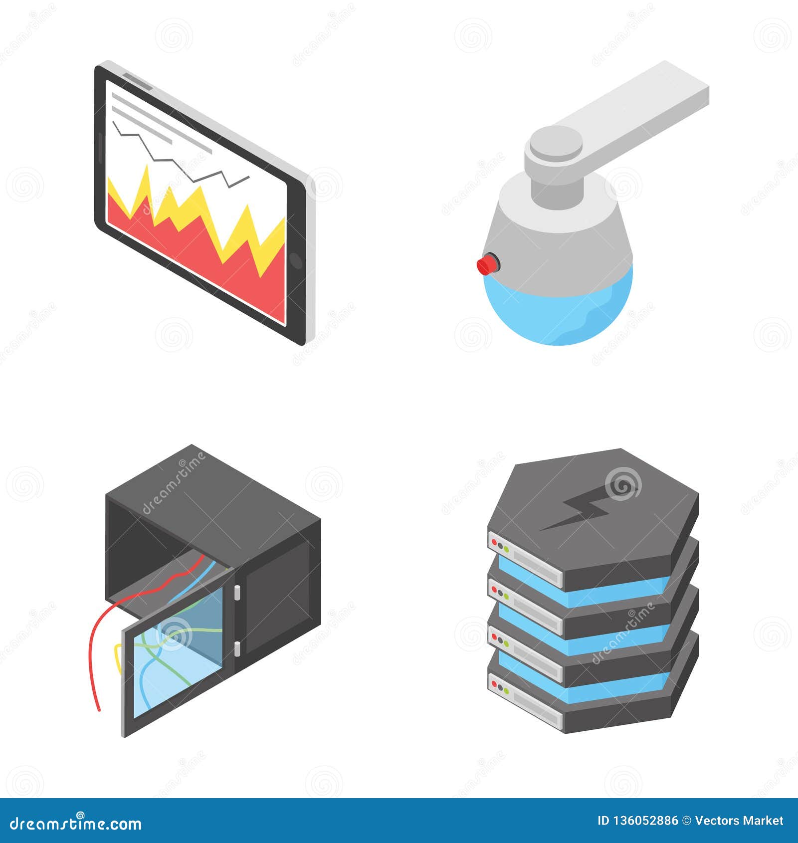 Pack of Network and Connection Devices Icons Stock Illustration ...