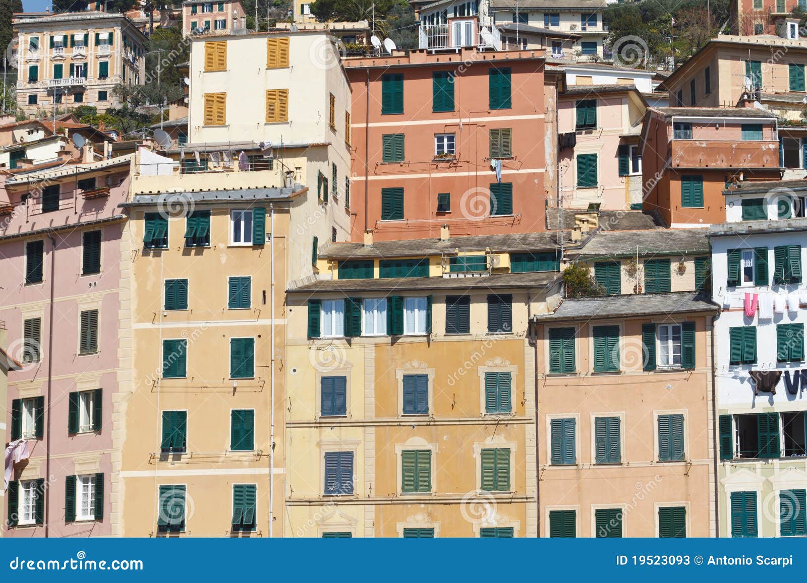 Colored italian facades stock image. Image of italy, camogli - 19523093