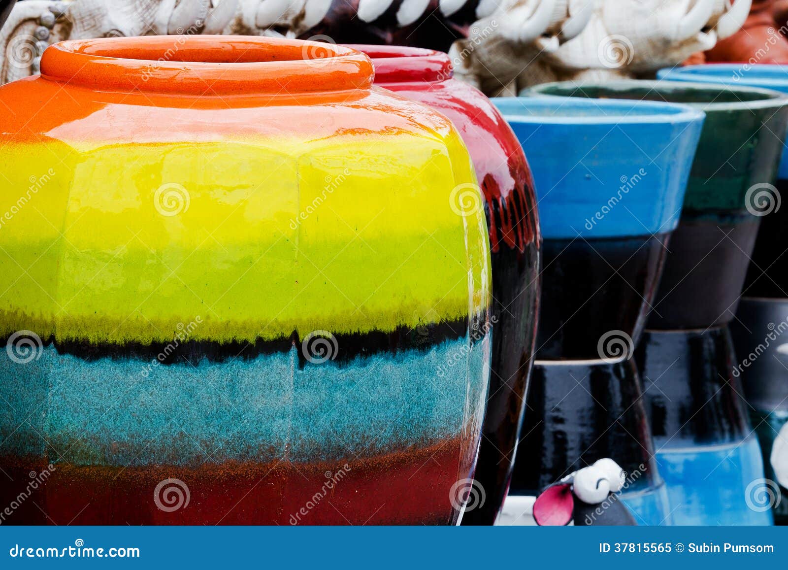 Colored jars. stock image. Image of history, decoration - 37815565