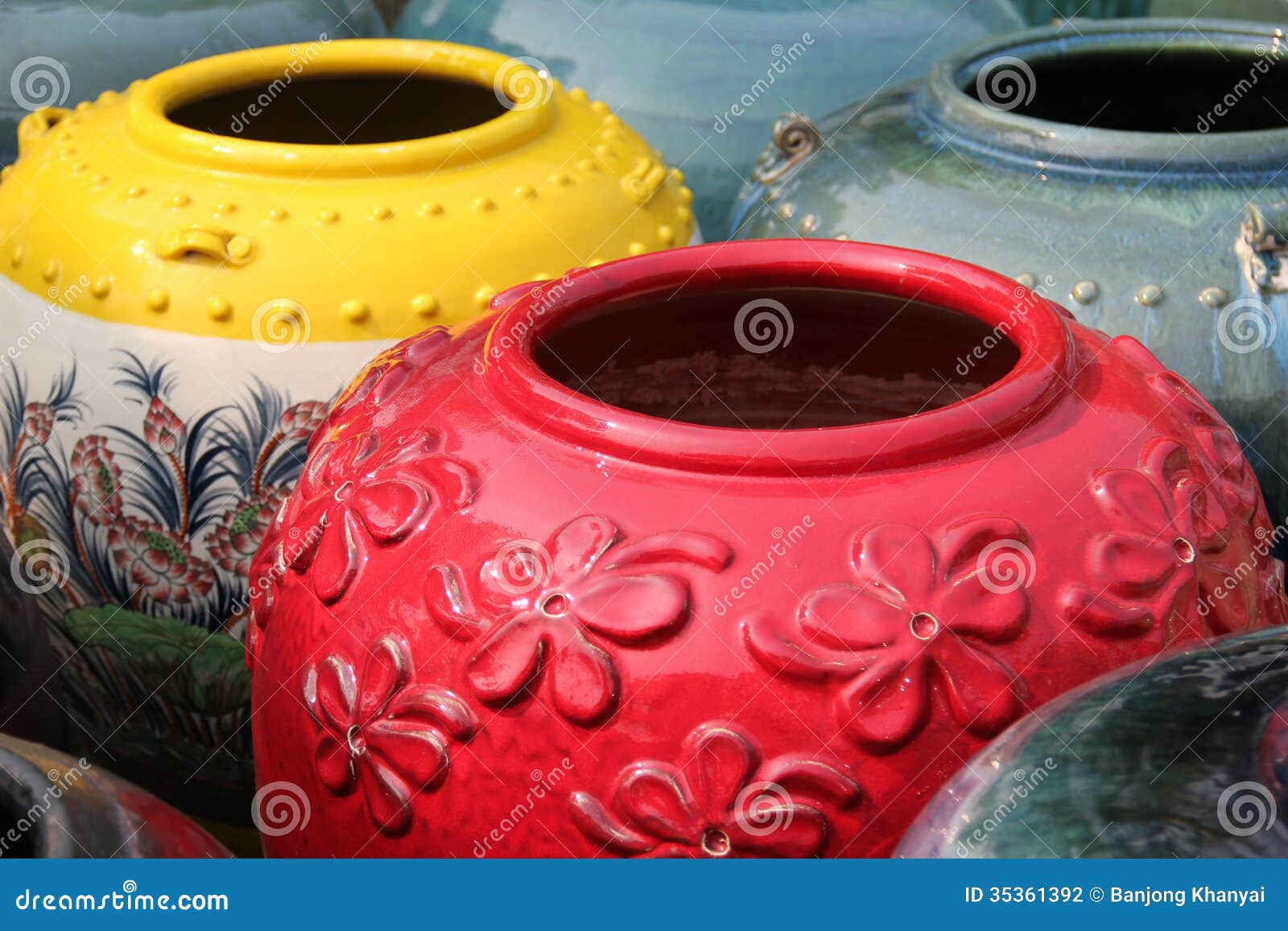 Colored jars stock photo. Image of pottery, crock, antiquity - 35361392