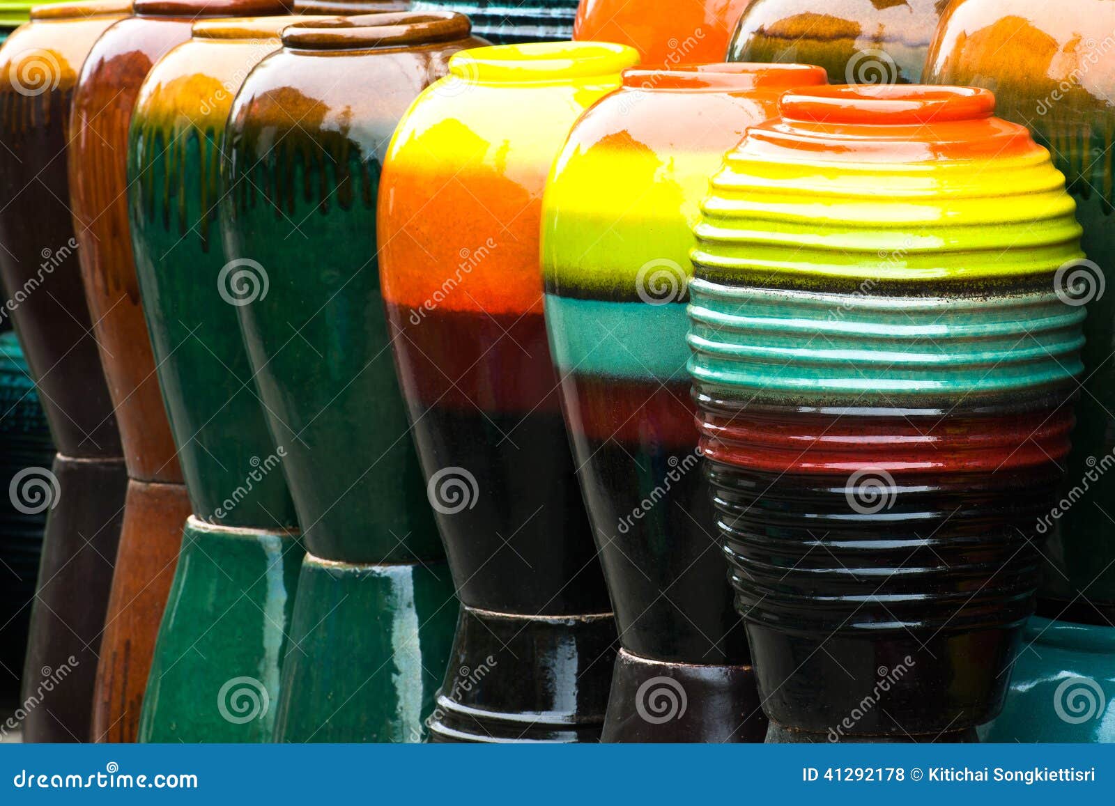 Colored jars. stock photo. Image of preservation, historic - 41292178