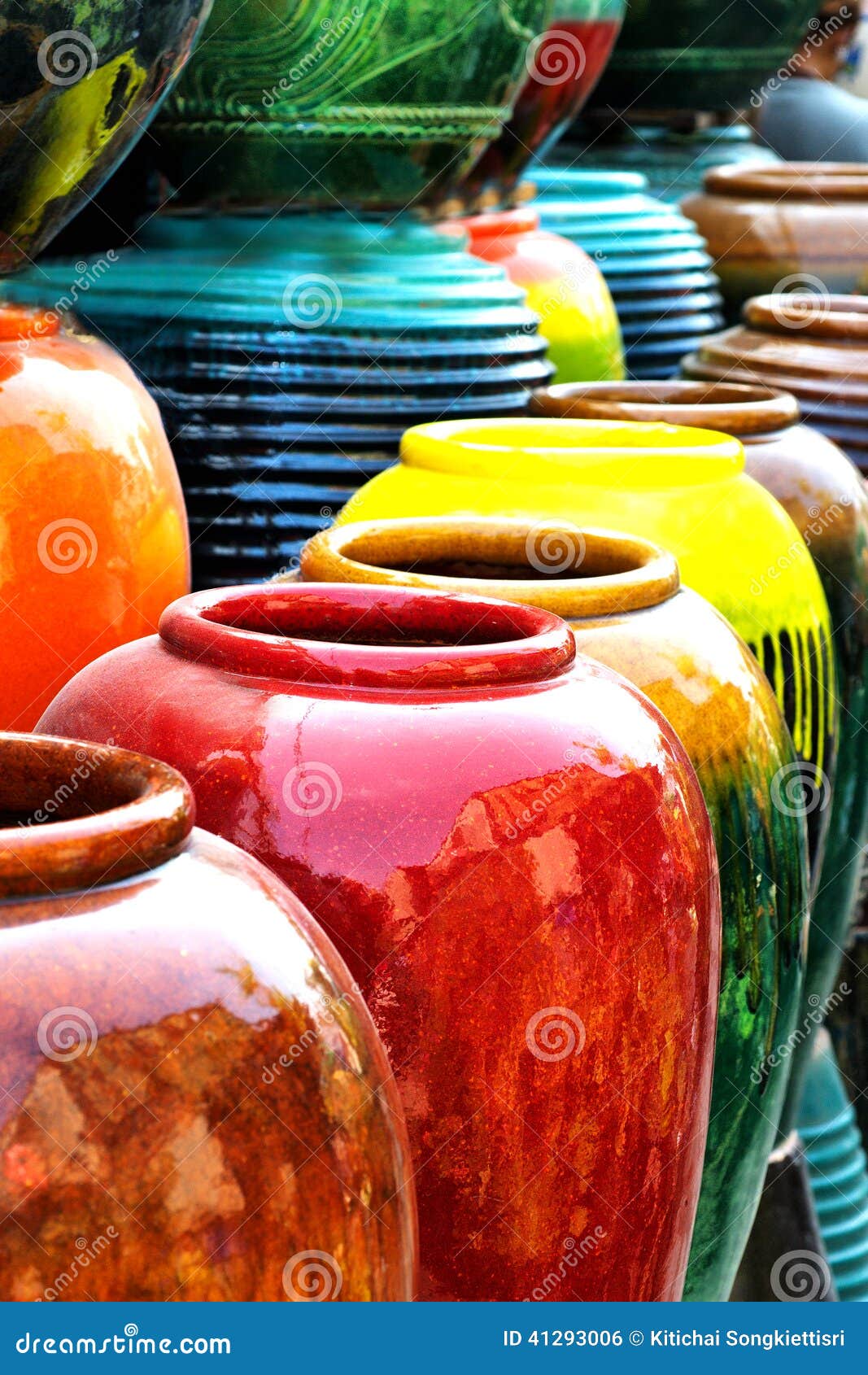 Colored jars. stock photo. Image of handicraft, antique - 41293006
