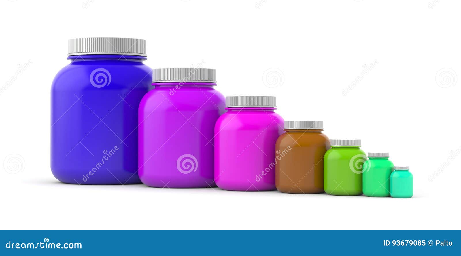 Colored Jars with White Lids - Rainbow Stock Illustration ...