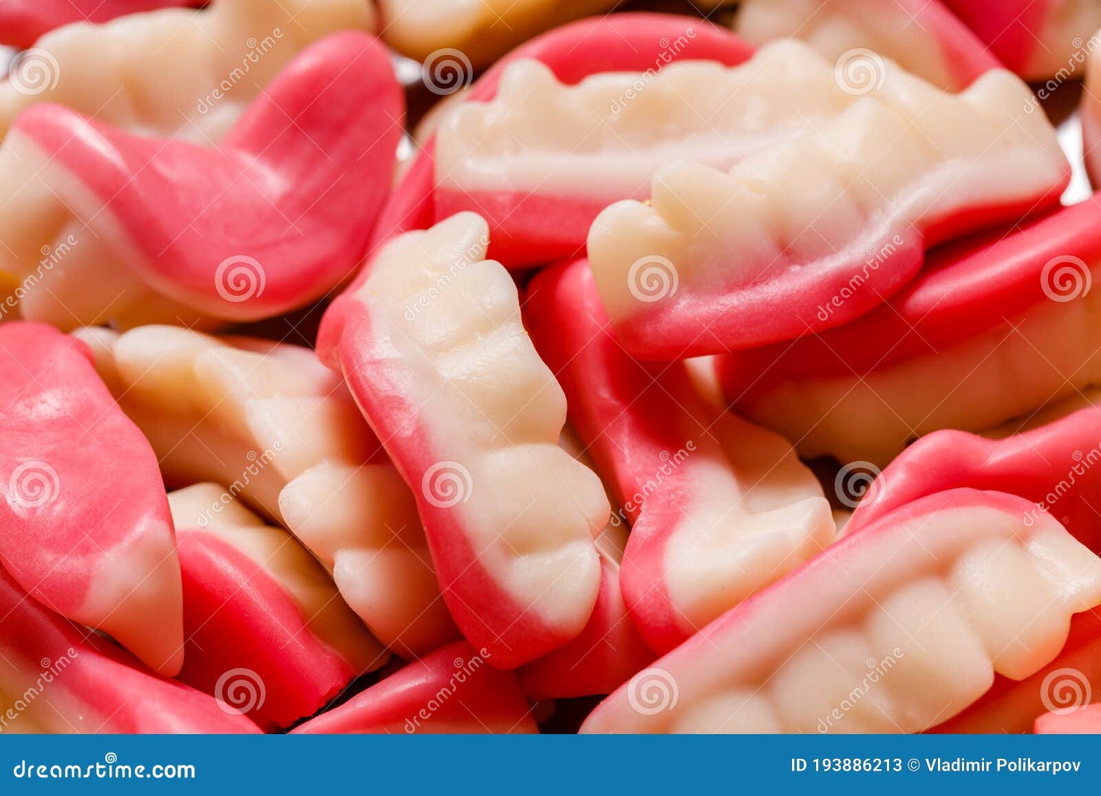 Colored Jelly Marmalade in the Form of Teeth. Sweet Dessert Stock Image ...