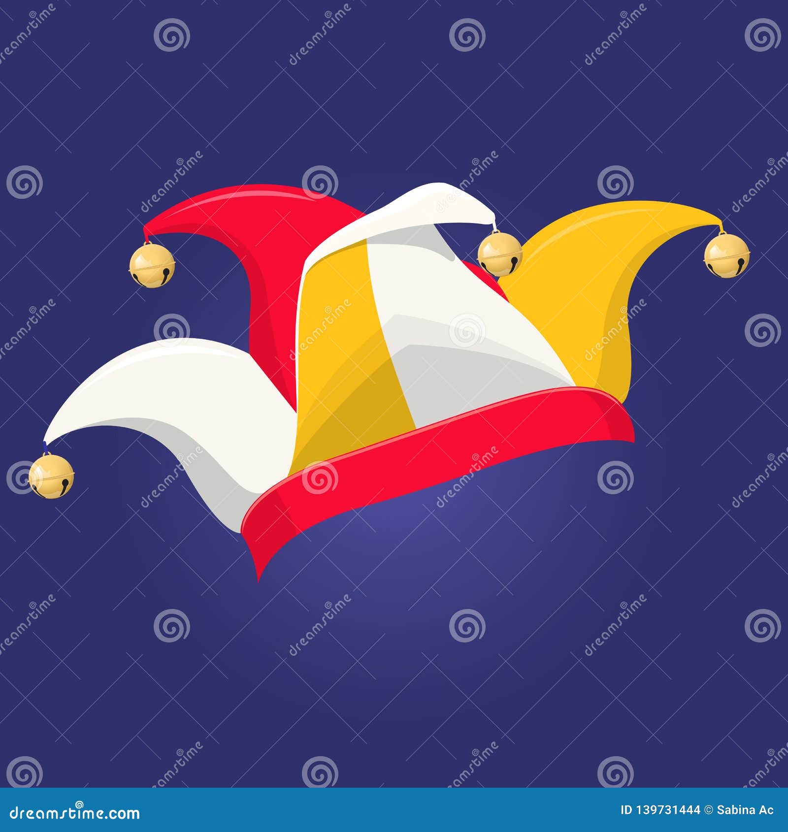 Colored Jester Hat with Bells Stock Vector - Illustration of fools ...