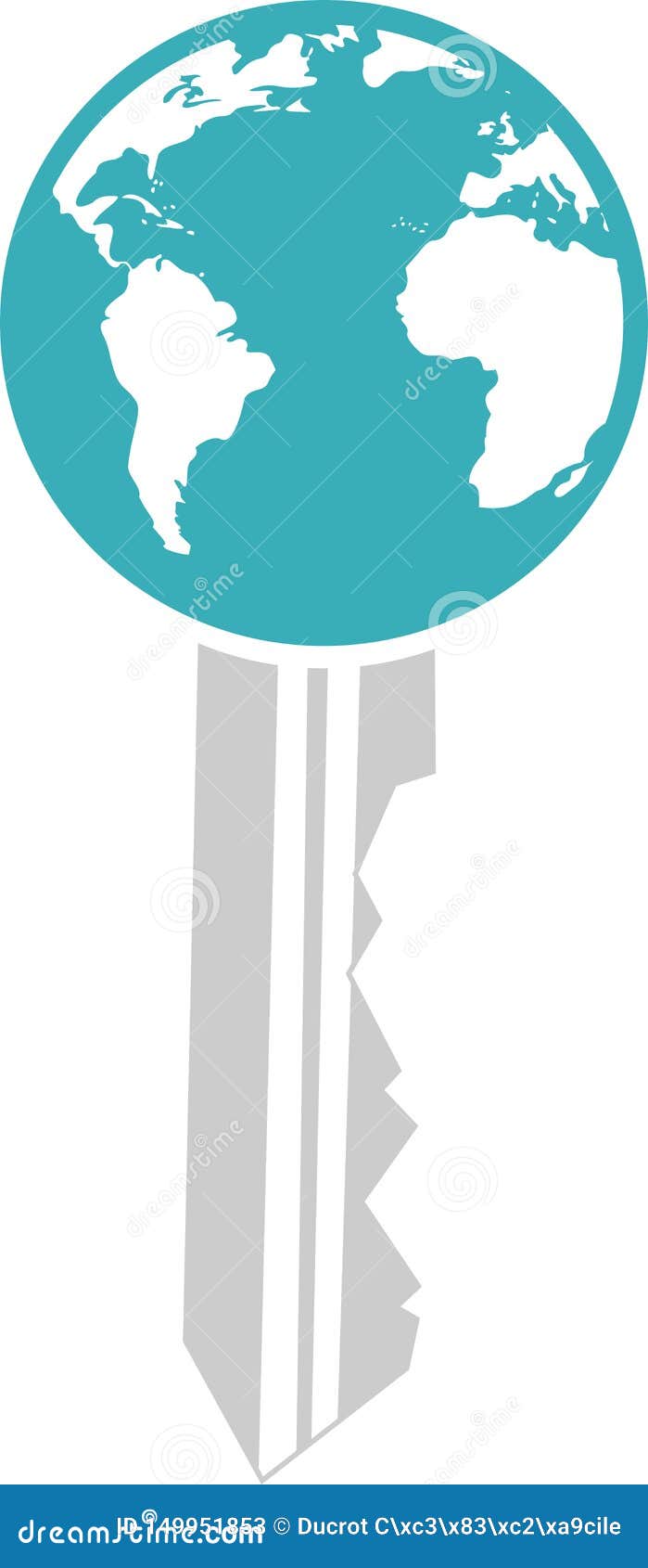 Key Icon in the Shape of a Planet Earth Stock Vector - Illustration of ...