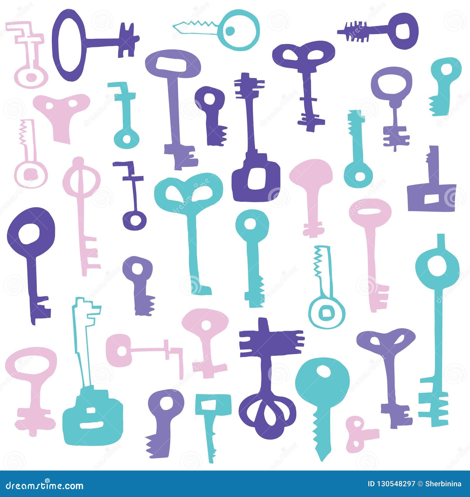 Key pattern seamless stock vector. Illustration of holiday - 130548297