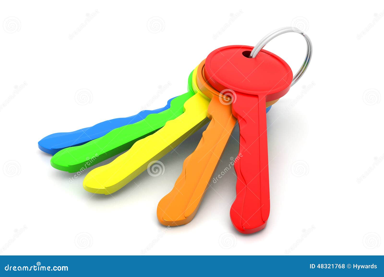 Colored keys stock illustration. Illustration of lock - 48321768