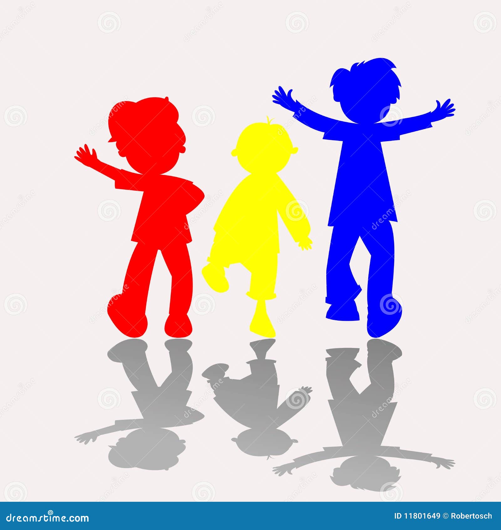 Colored kids silhouettes stock vector. Illustration of legs - 11801649
