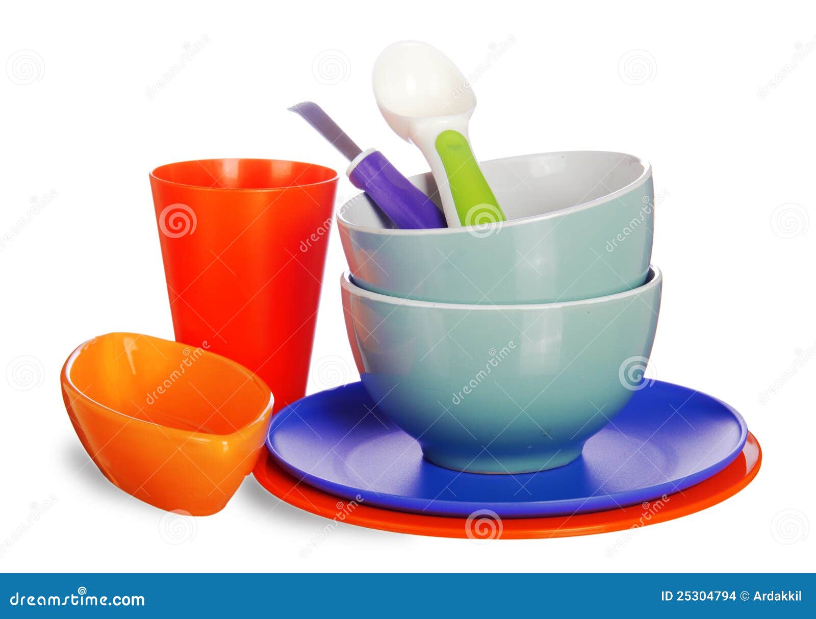 Colored kitchenware stock photo. Image of meal, everyday - 25304794