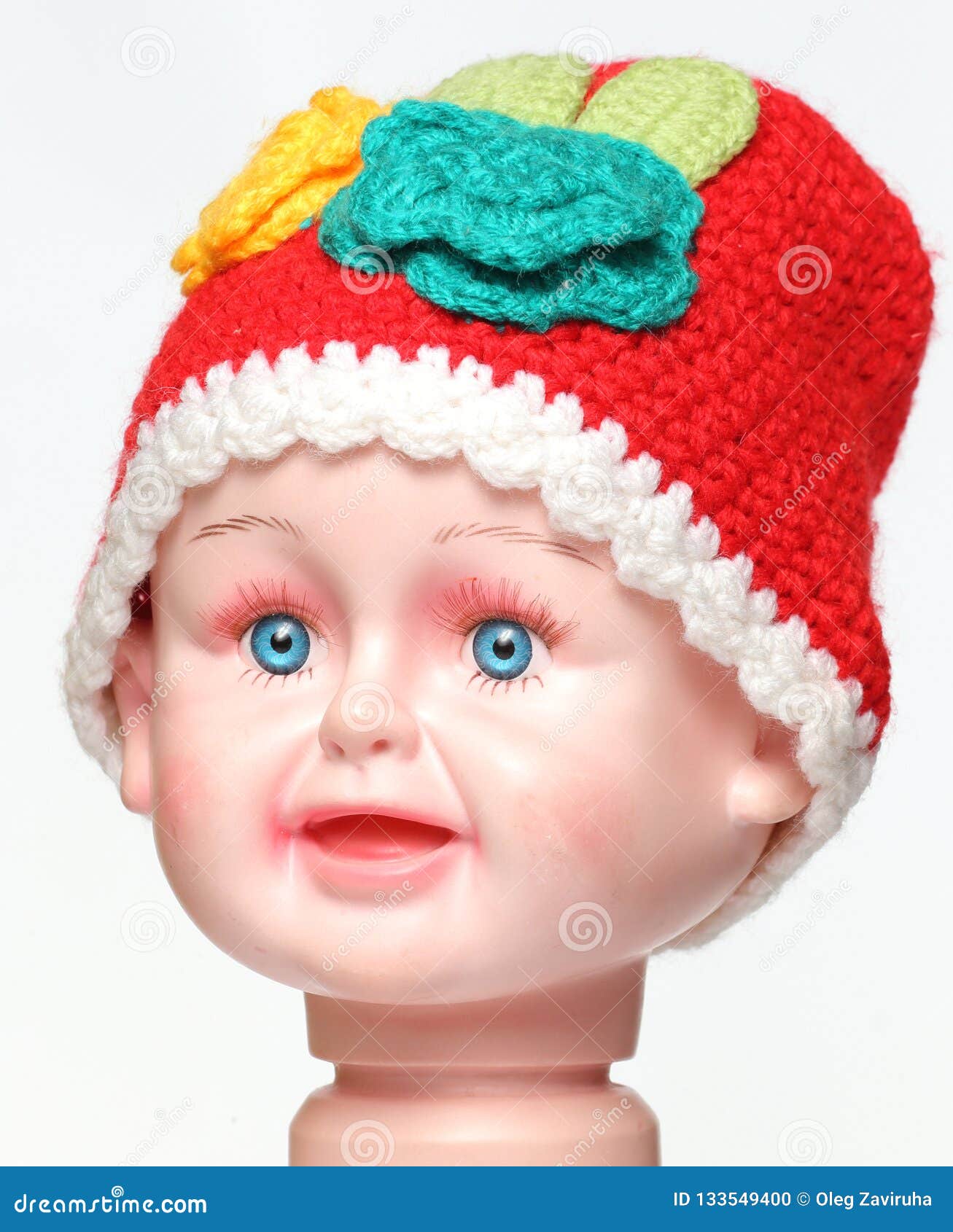 Colored Knitted Children`s Winter Hat Made of Wool Stock Photo - Image ...