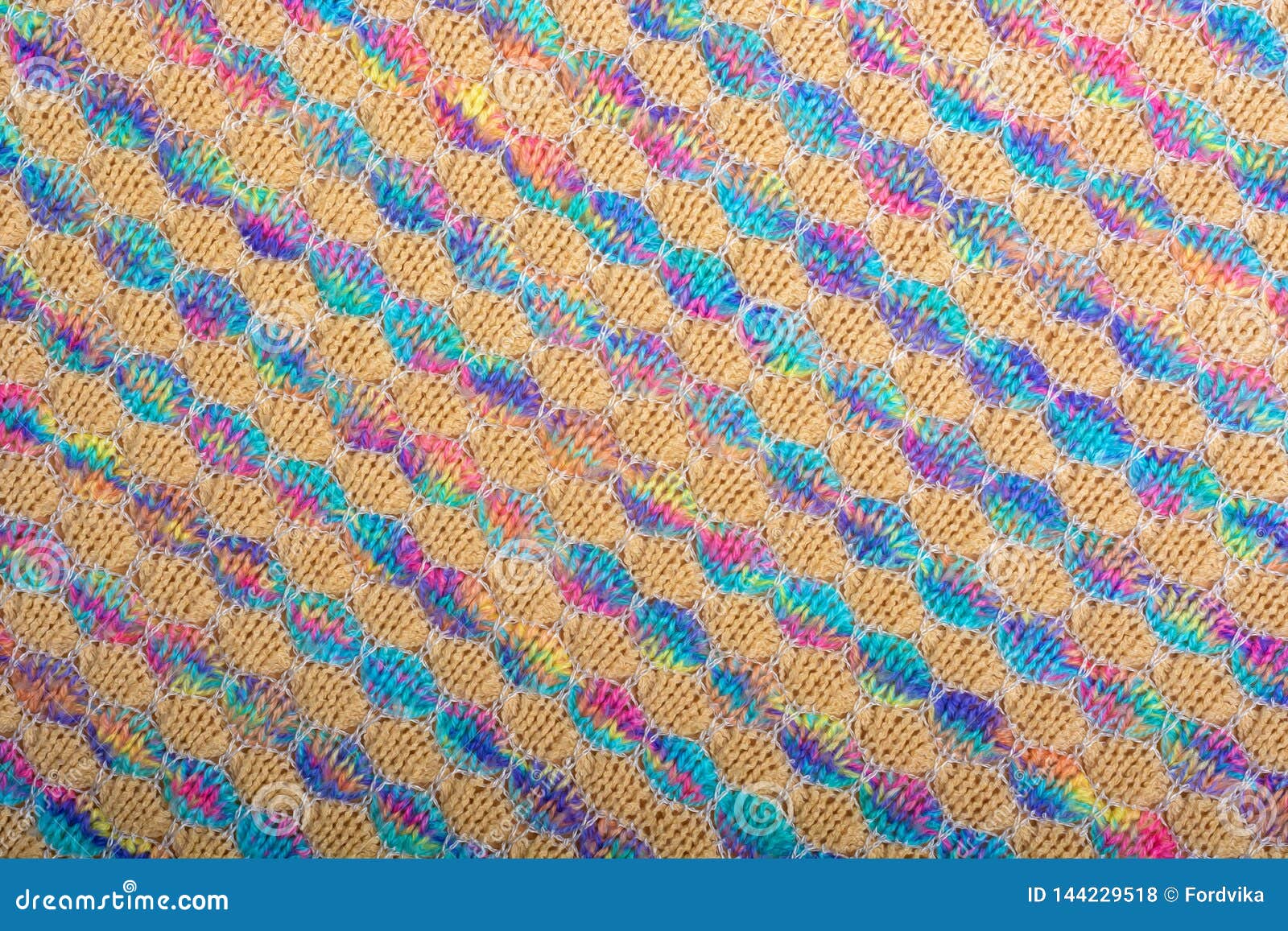 Colored Knitted Fabric Texture, Diagonal Pattern Stock Photo - Image of ...