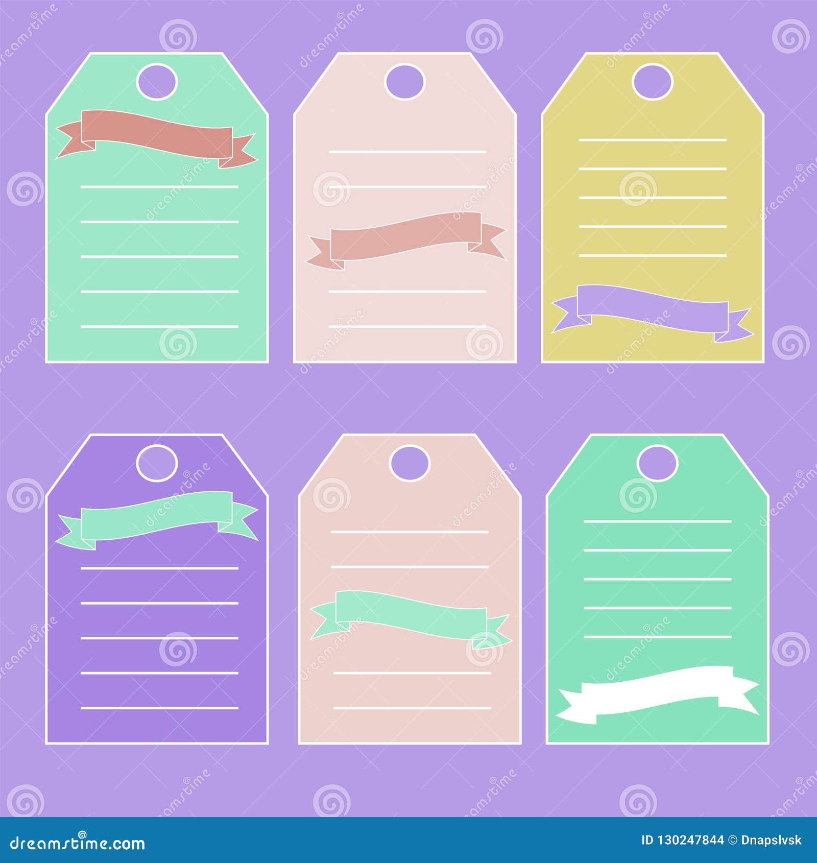 Colored Labels on a Light Violet Color Stock Vector - Illustration of ...