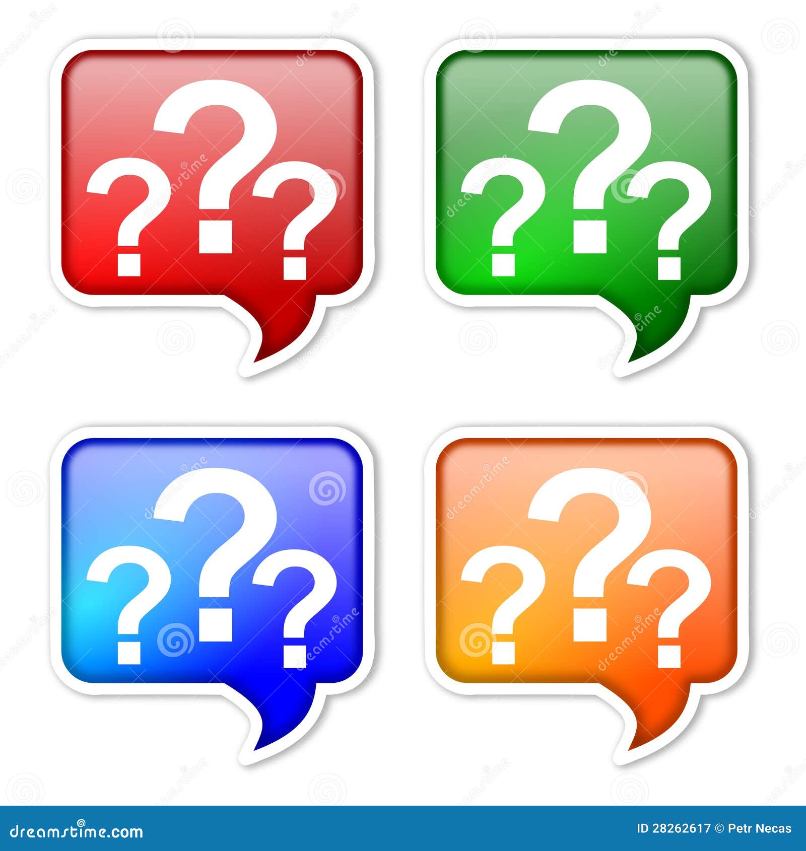 Colored Labels with Question Marks Stock Illustration - Illustration of ...