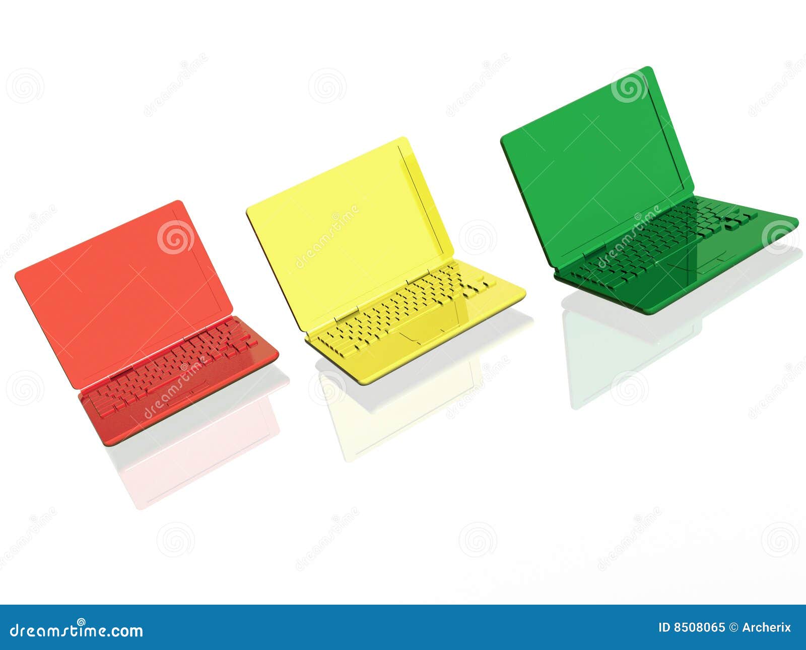 Colored laptops stock illustration. Illustration of equipment - 8508065