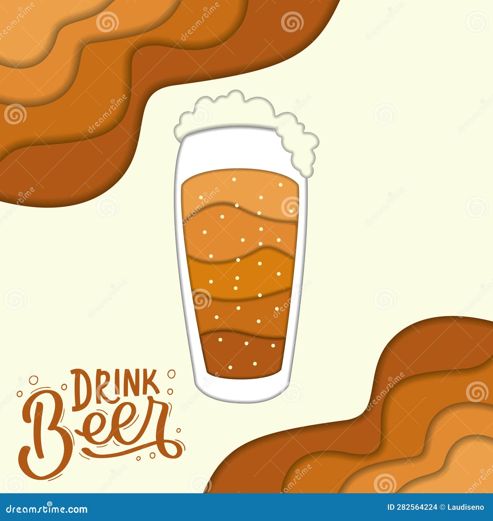 Colored Layered Background with Beer Cup Vector Stock Vector ...