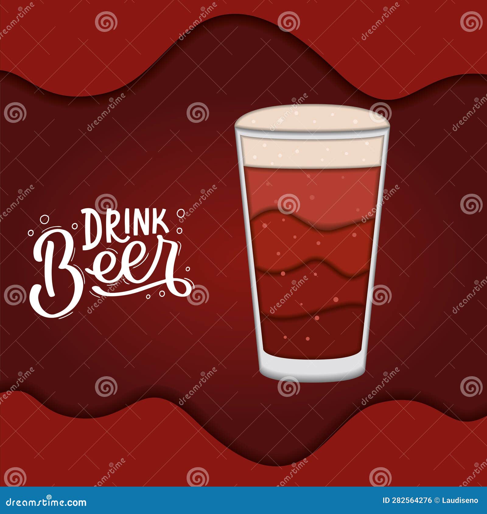 Colored Layered Background with Beer Cup Vector Stock Vector ...