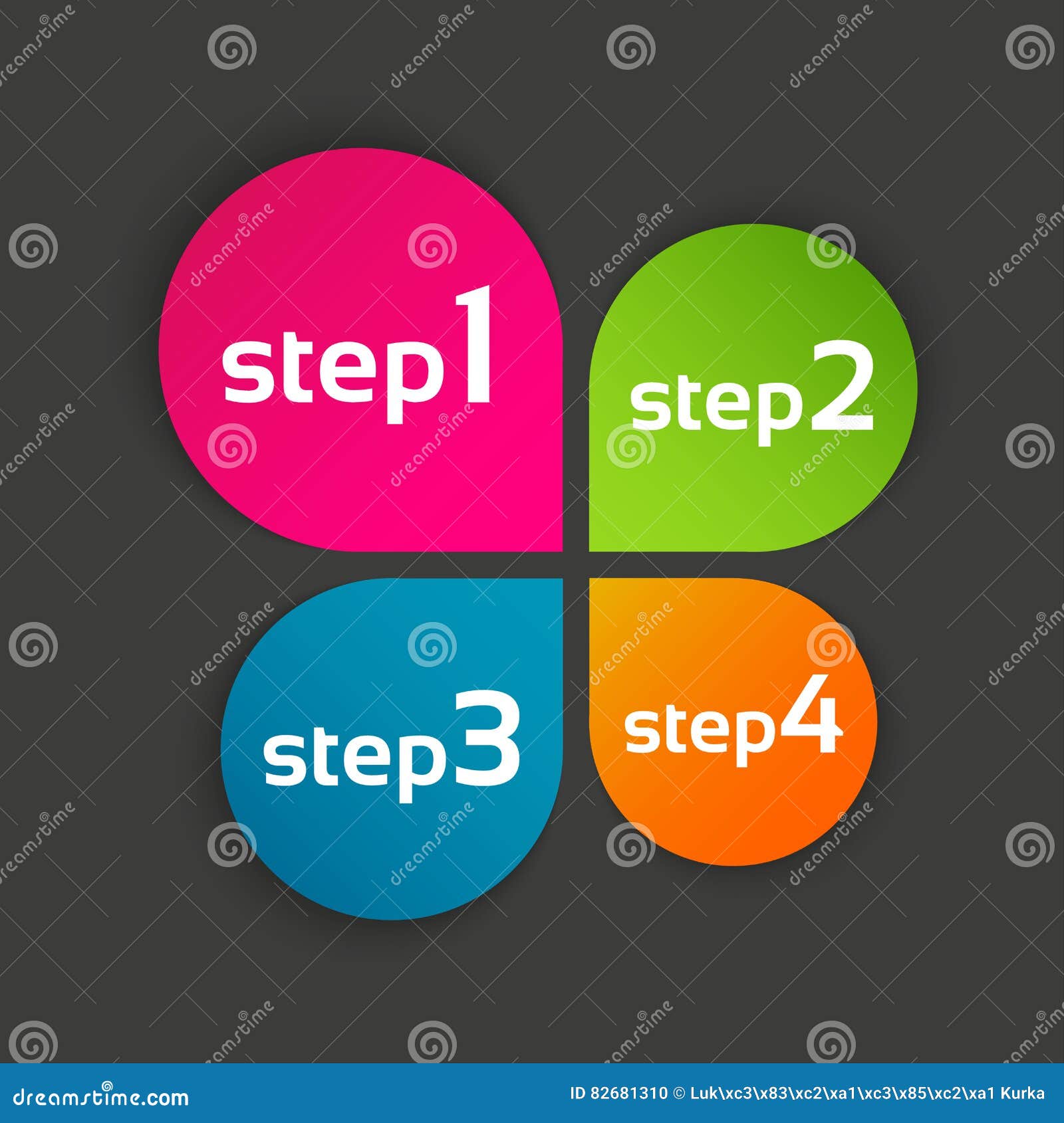 Colored Leaf Clover with Four Steps, Vector Symbol for Your Info Stock ...