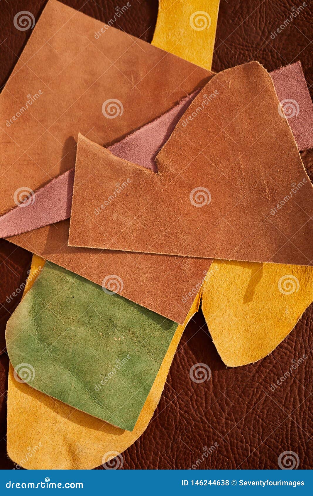 Colored Leather stock photo. Image of fashion, craftsman - 146244638