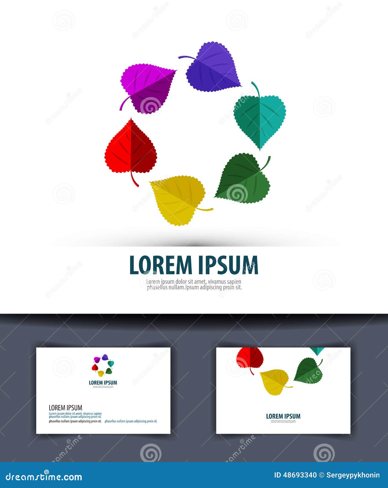 Colored Leaves in a Circle. Logo, Icon, Emblem, Stock Vector ...