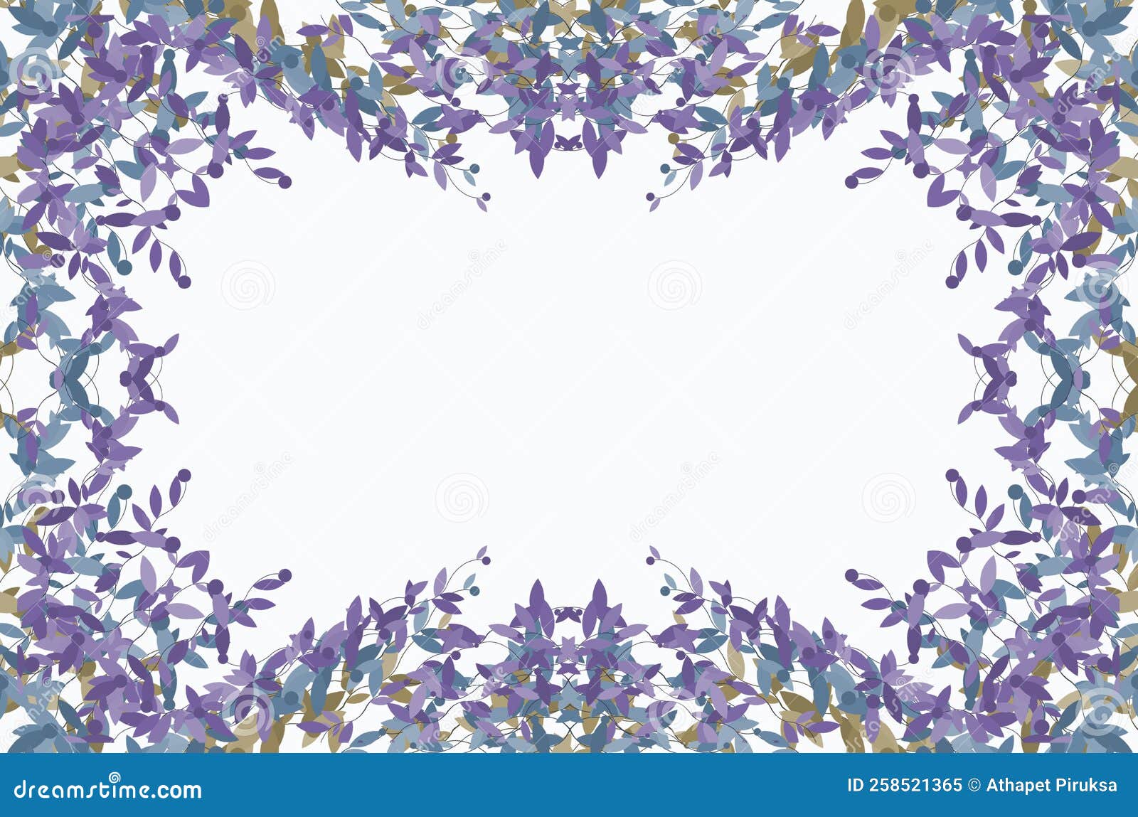 Colored Leaves Frame for Pictures on White Background Stock ...