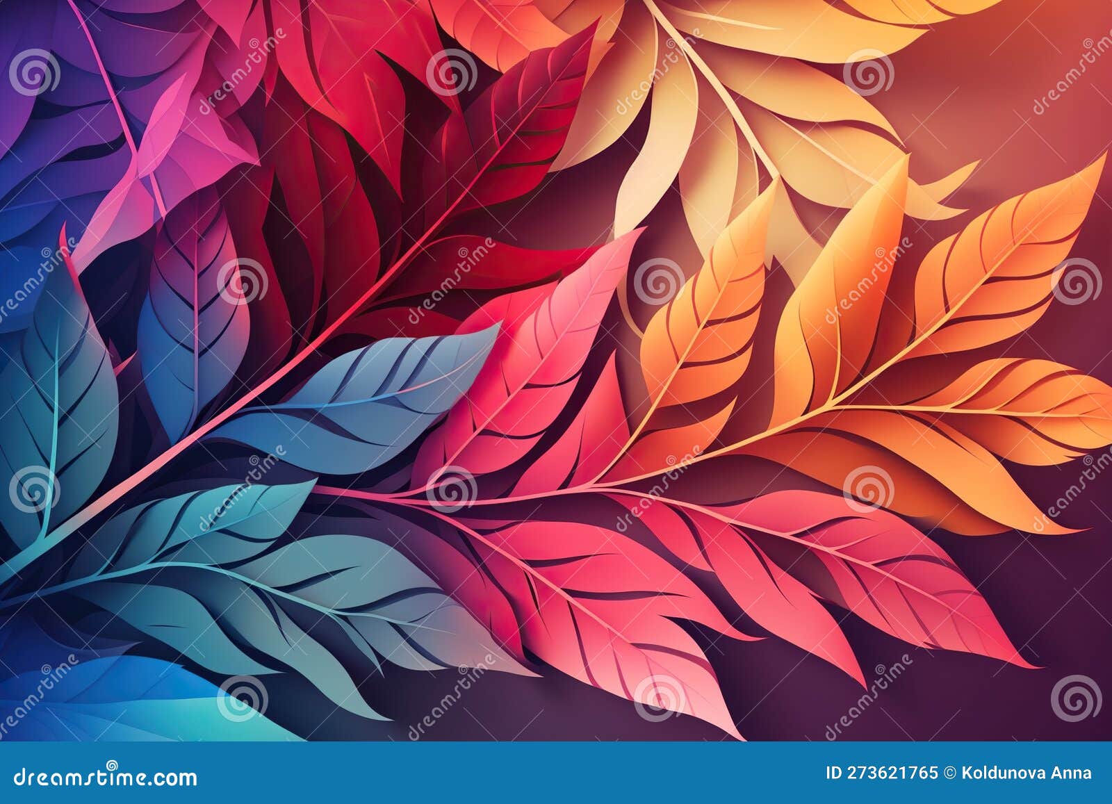 Colored Leaves Gradient Background, Created with Generative AI ...