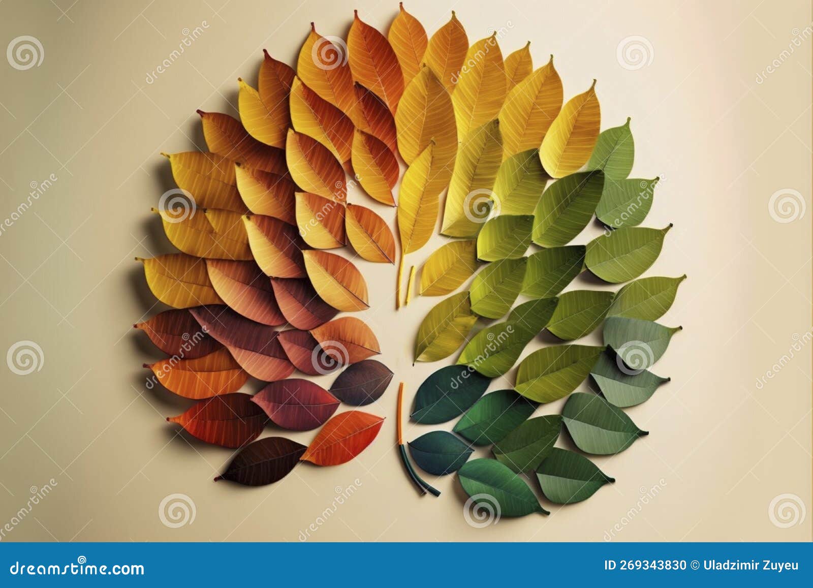 Colored Leaves Gradient Background. Created with Generative Ai ...