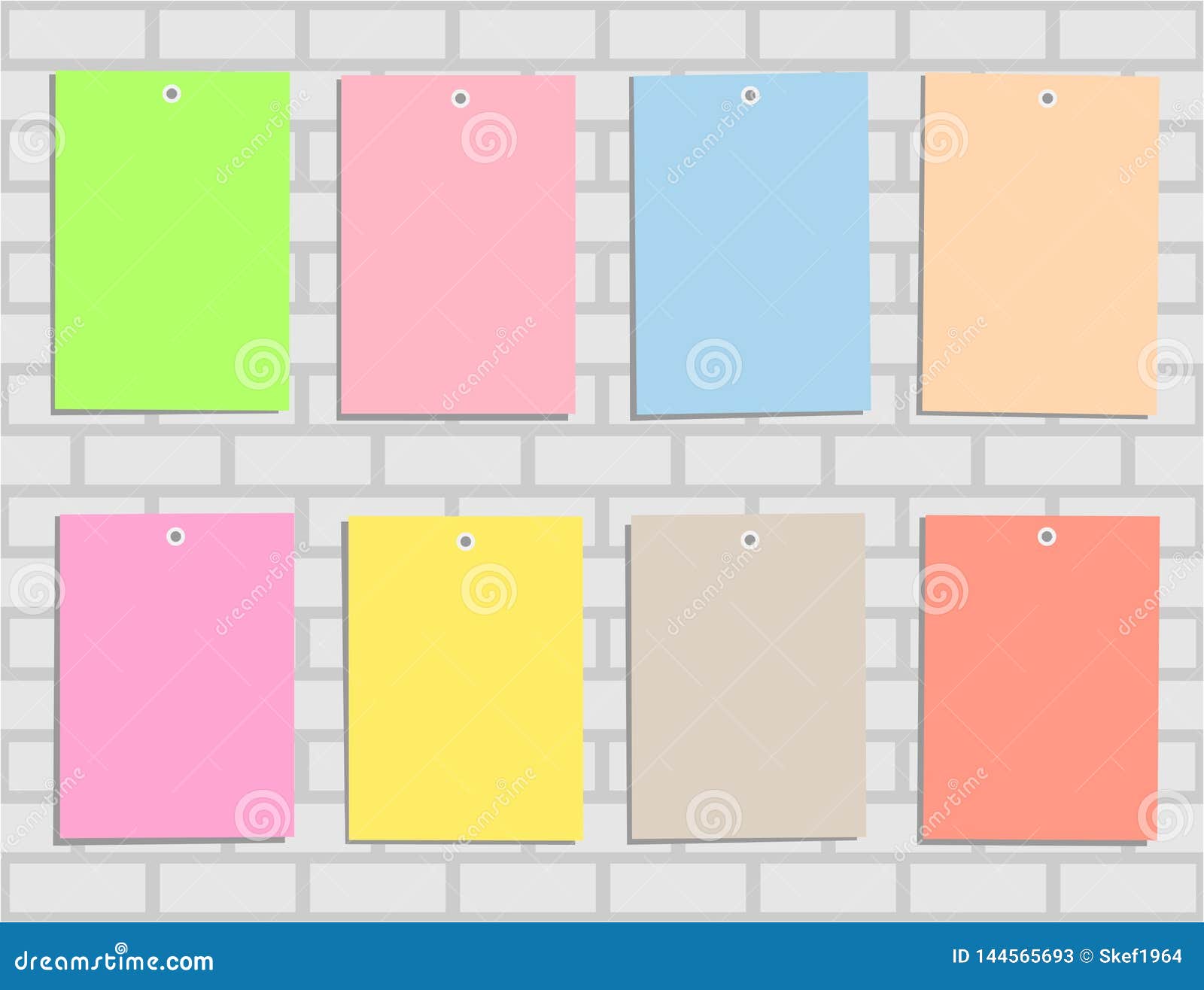 Eight Colorful Paper for Office Notes, Memos, Ads. Stock Vector ...