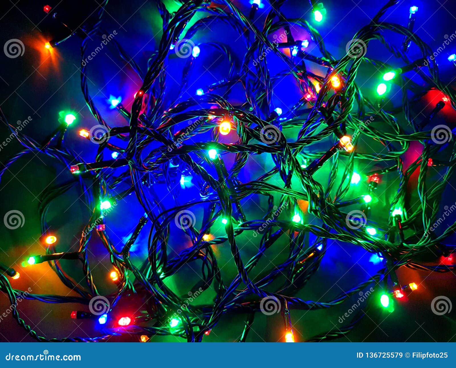 Colored led chain stock image. Image of abstract, text - 136725579