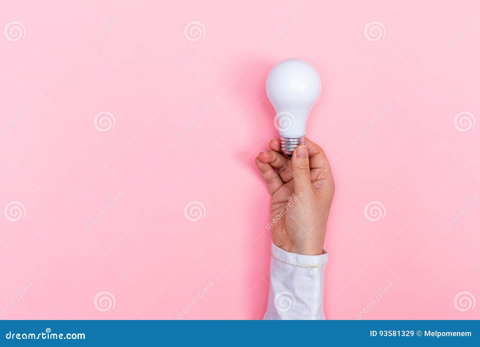 Colored Light Bulb Being Held Up Stock Image - Image of design, bulb ...