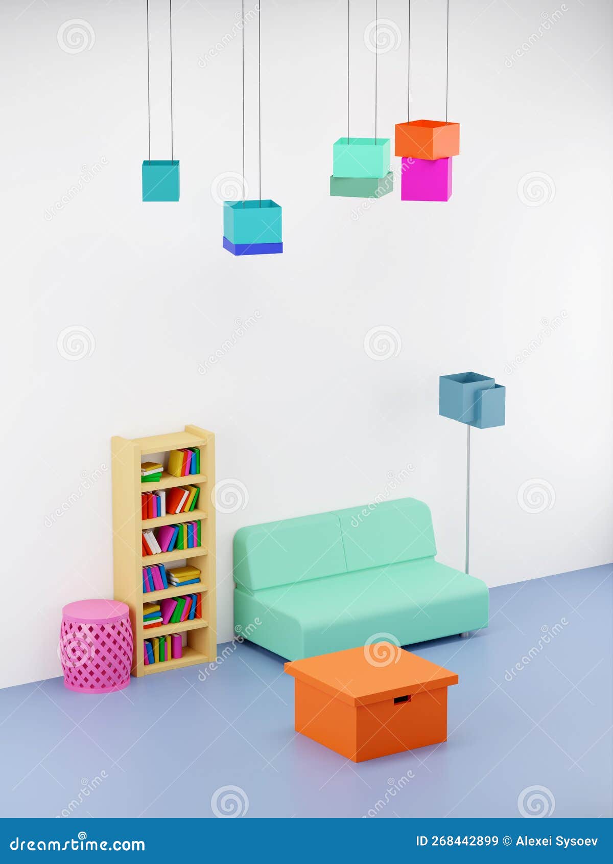 Colored light interior stock illustration. Illustration of modernism ...