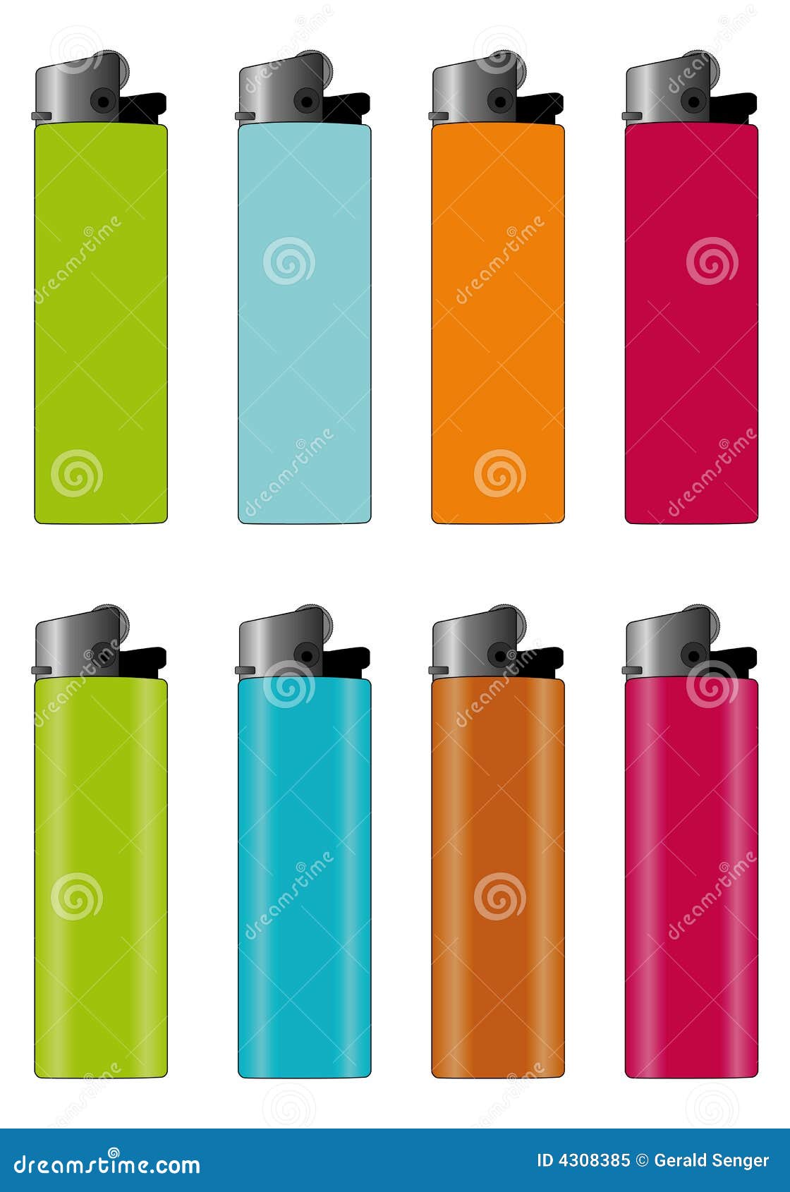 Colored Lighters stock vector. Illustration of cigar, lighter - 4308385